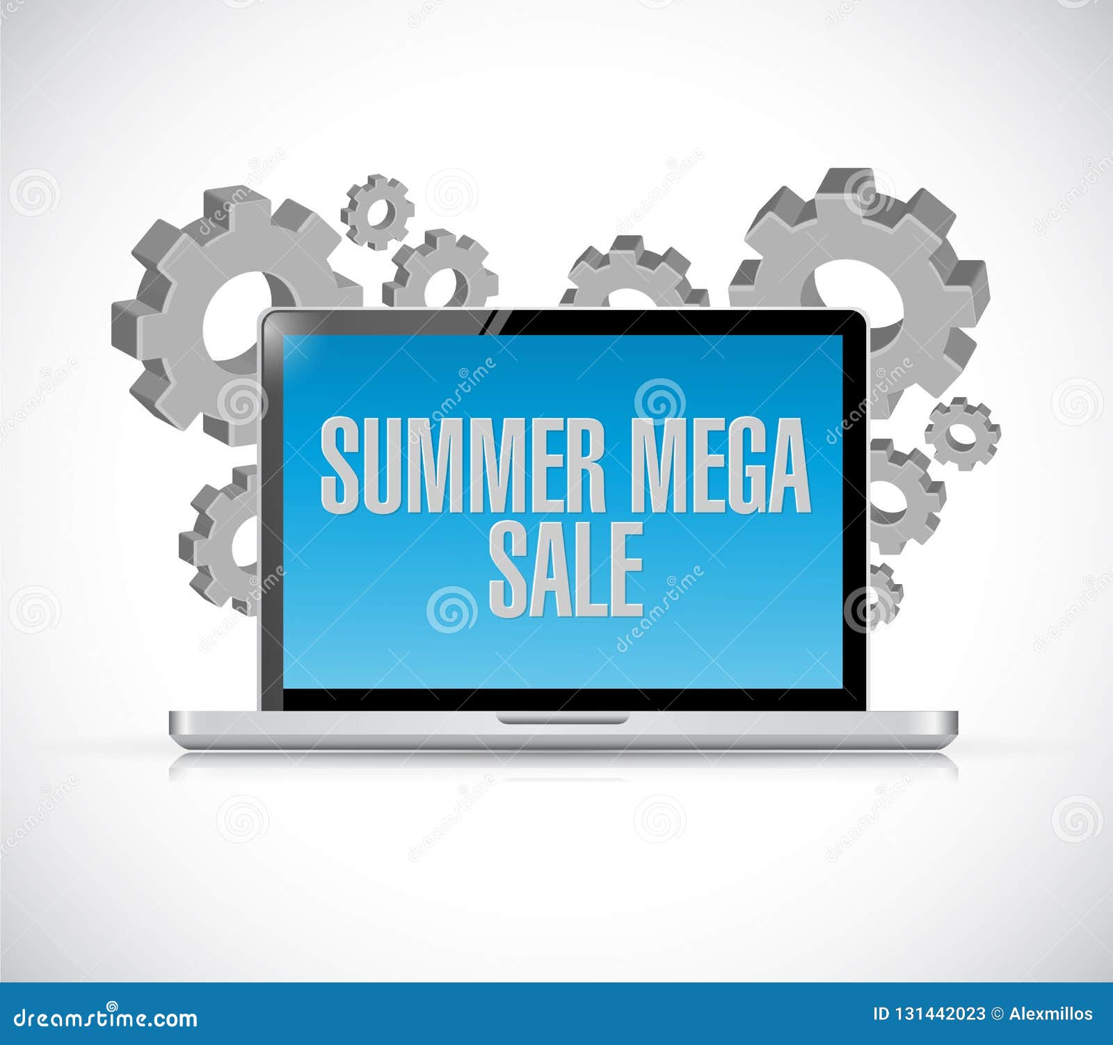 Summer Mega Sale Computer Message Illustration Isolated Stock Vector ...