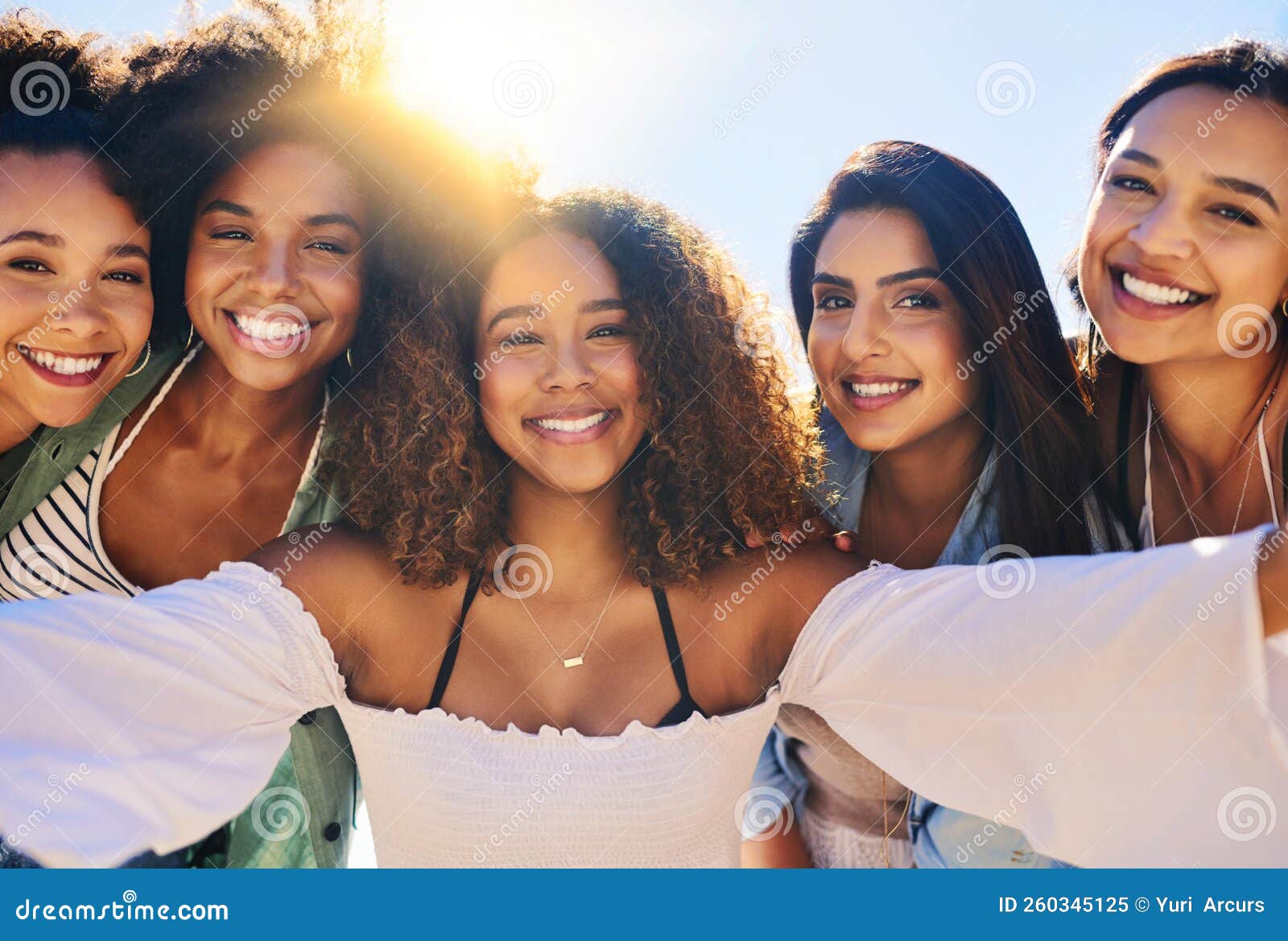 Summer Memories are the Best. a Group of Girlfriends Posing for a ...