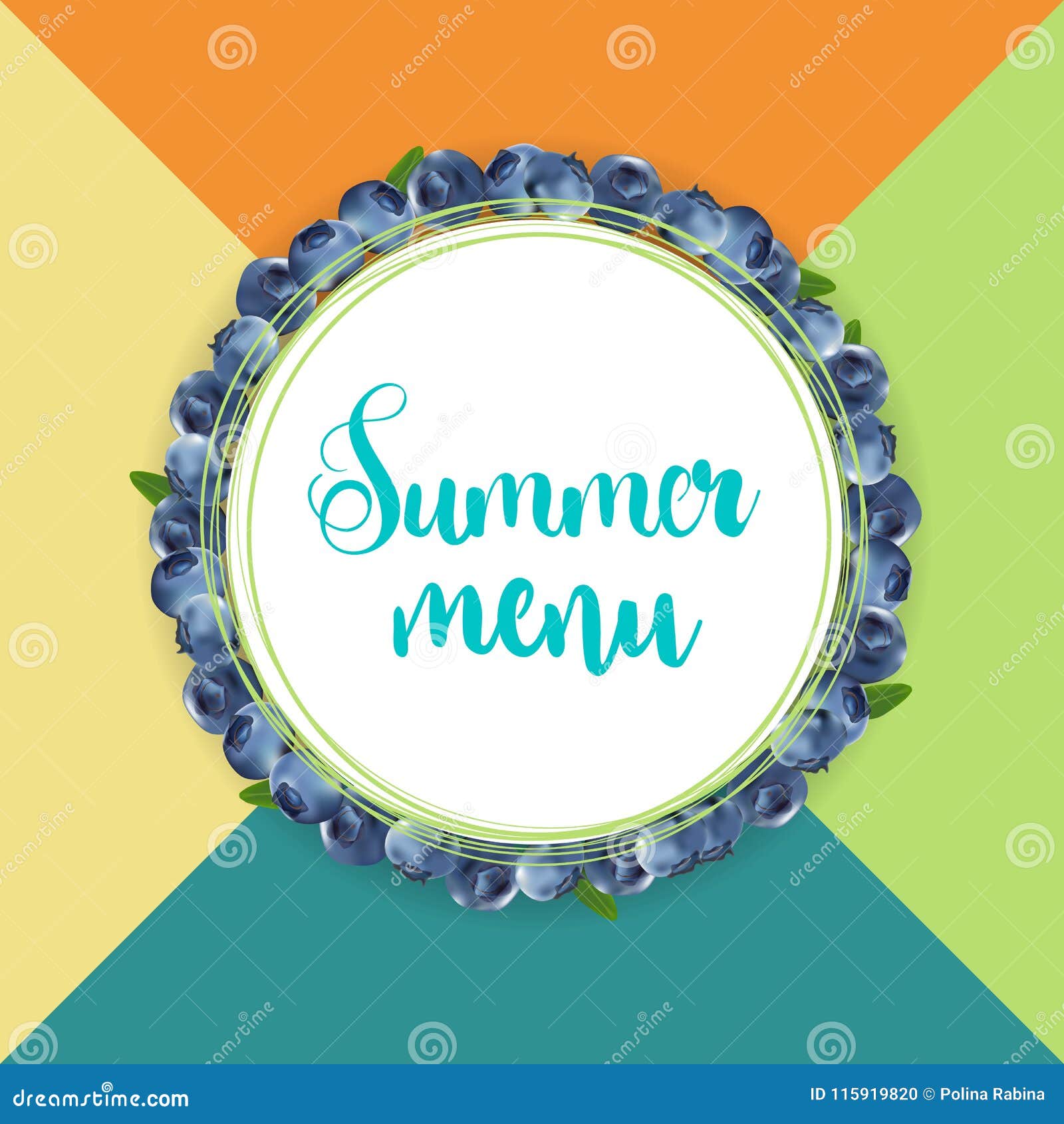 Summer menu design stock vector. Illustration of berry - 115919820