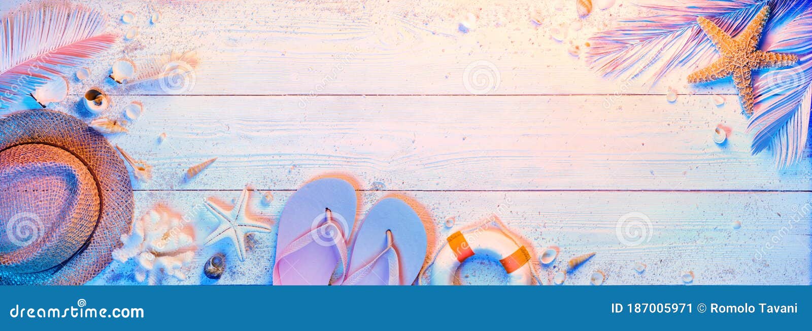 Summer Minimal Design with Beach Accessories Stock Image - Image of ...