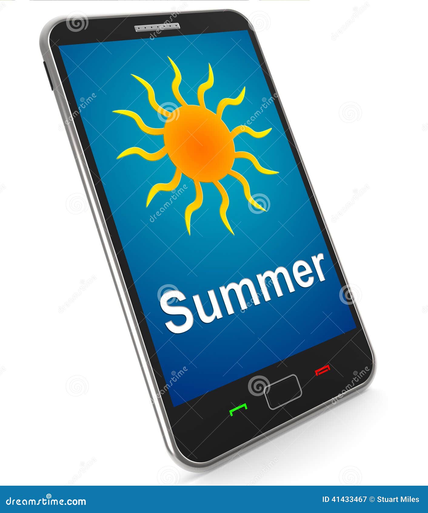 Summer on Mobile Means Summertime Season Stock Illustration ...