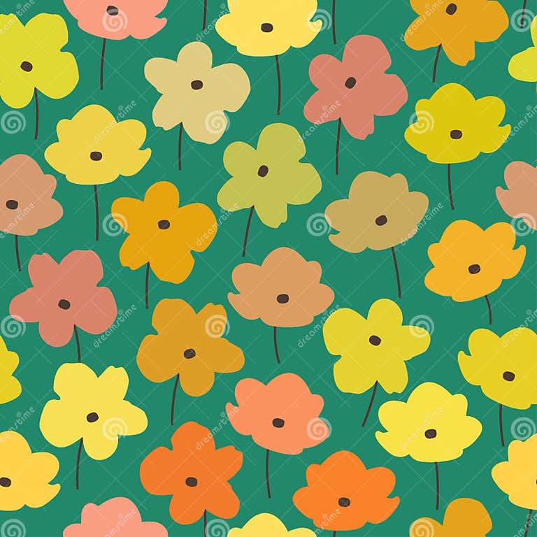 Summer Mood. Vector Floral Pattern Stock Vector - Illustration of petal ...