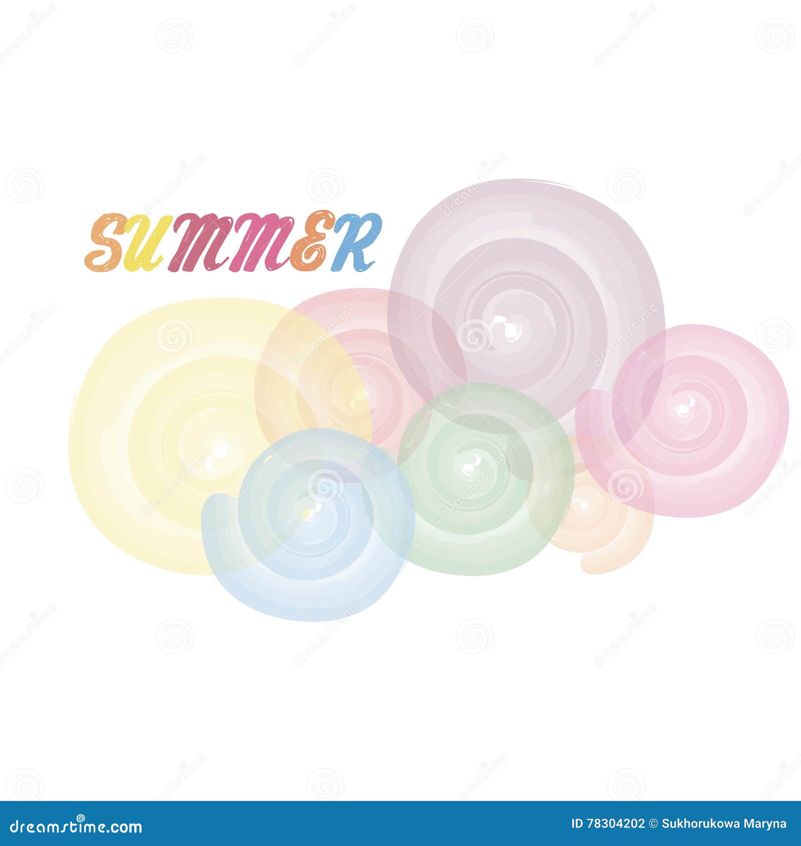 Summer mood watercolor stock vector. Illustration of nature - 78304202