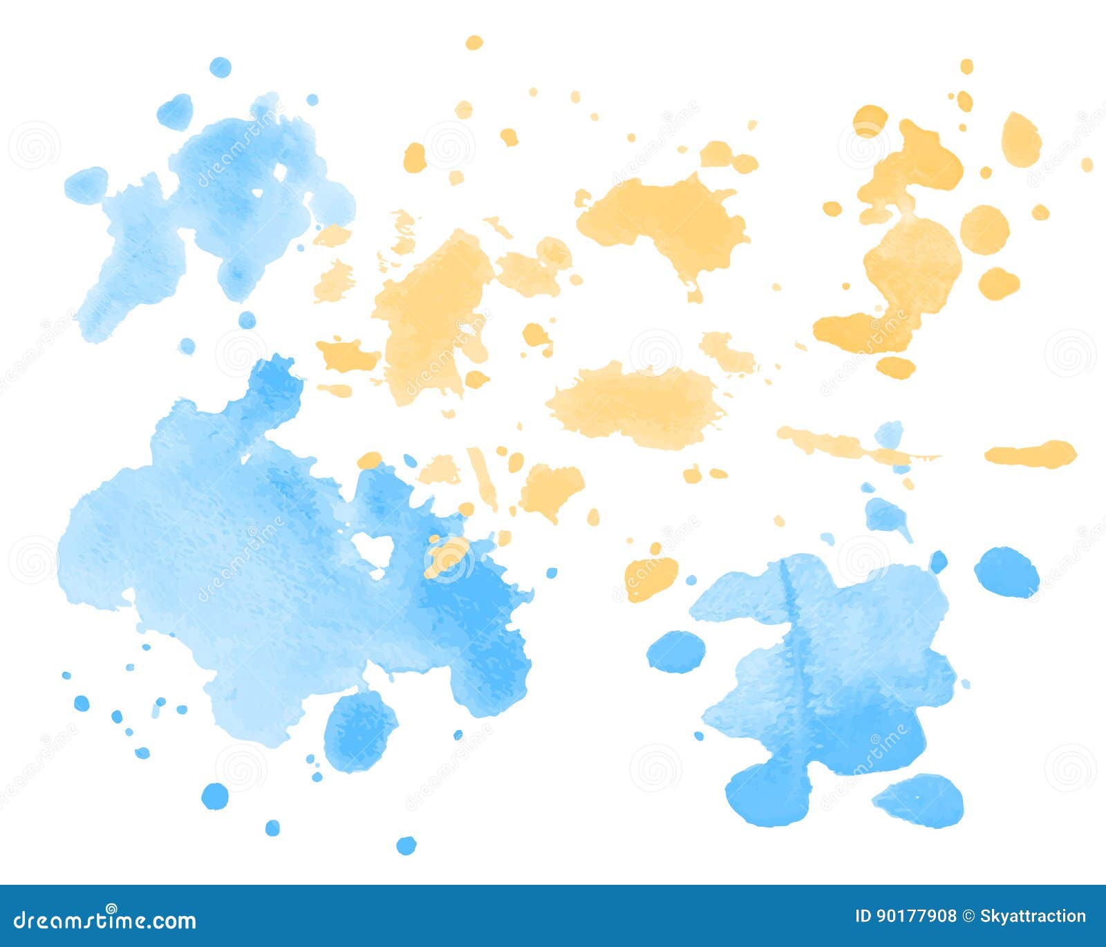 Summer Mood. Watercolor Vector Colorful Blobs Stock Vector ...