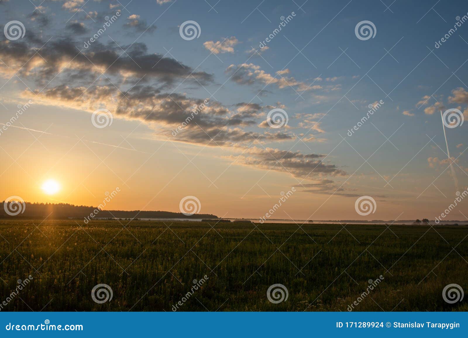 Summer Morning with Sun and Sky Stock Photo - Image of orange, country ...
