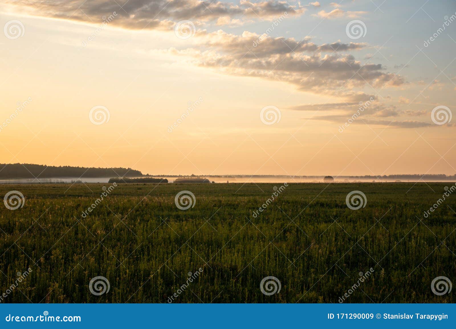 Summer Morning without the Sun Stock Image - Image of blue, cloud ...