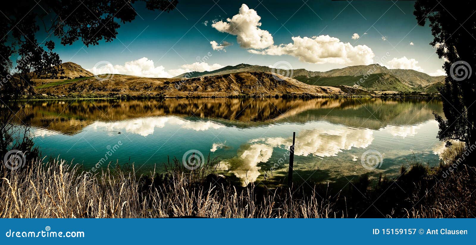 Summer mountain lake stock image. Image of grass, colour - 15159157