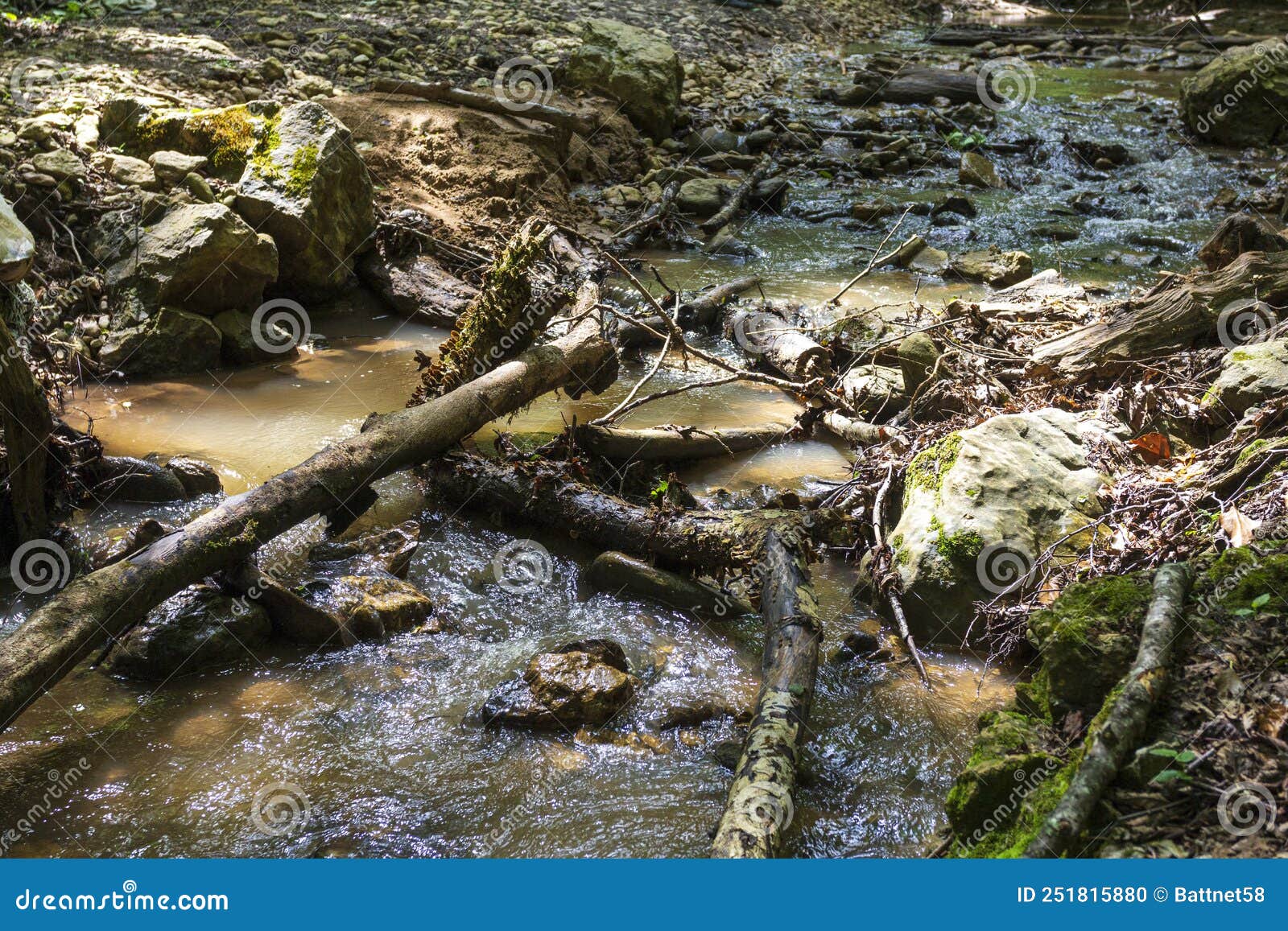 Shallow River, Rocky Bottom with a Small Riverbed on the Territory of a ...