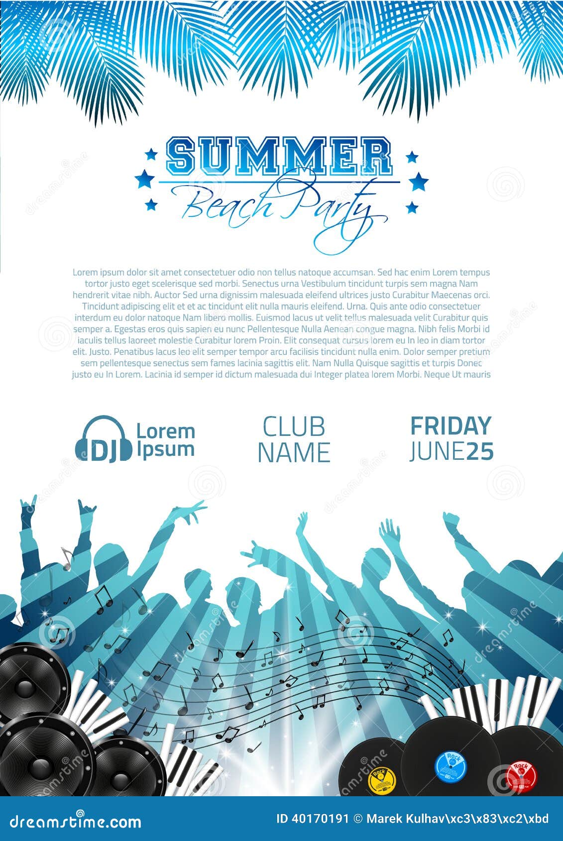 Summer Music Background with Instruments - Vector Stock Vector ...