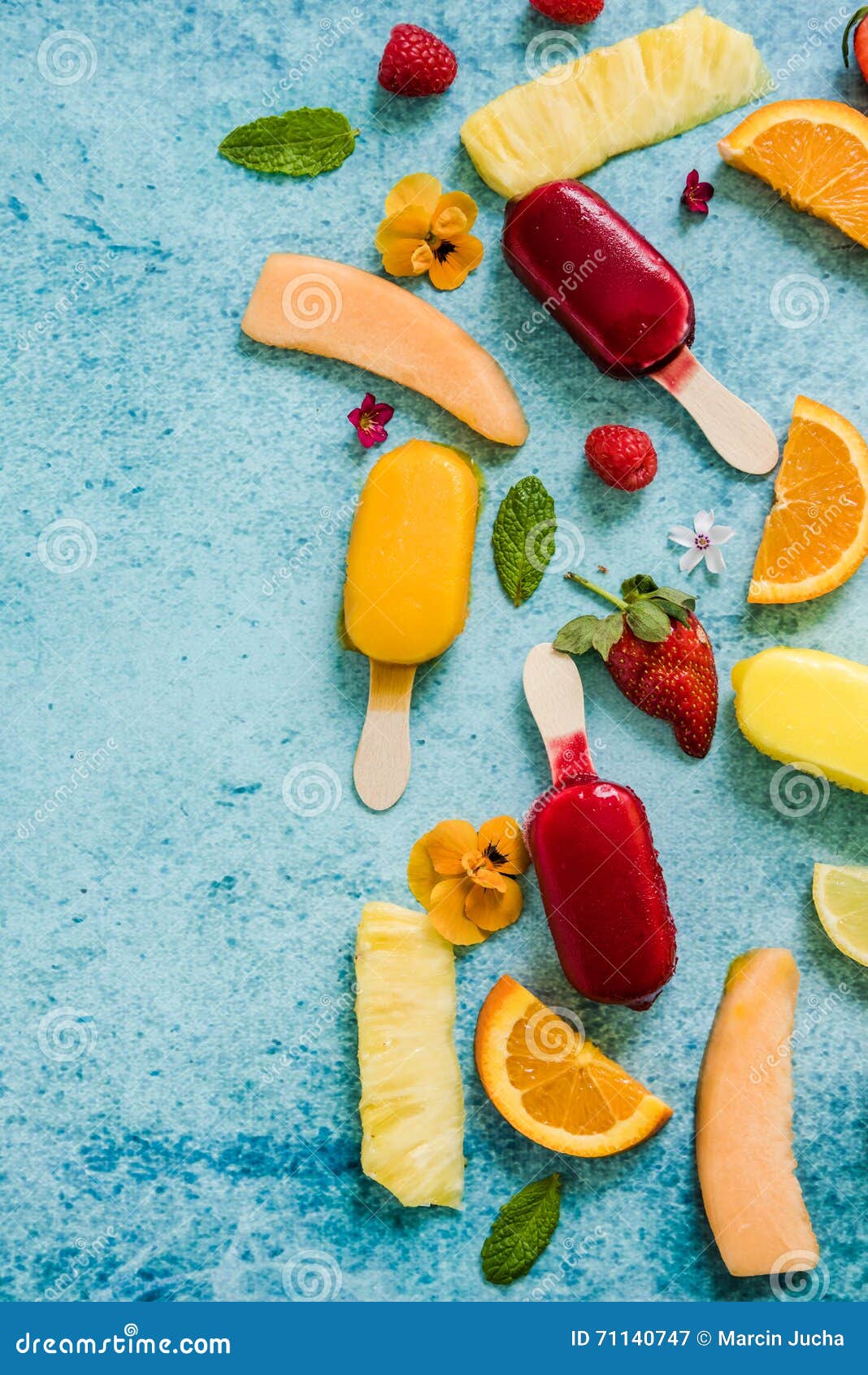 Summer Natural Popsicle Border Background Stock Image | CartoonDealer ...