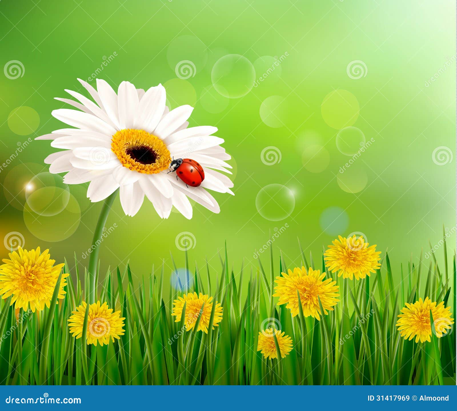 Summer Nature Background With Green Leaves. Cartoon Vector ...