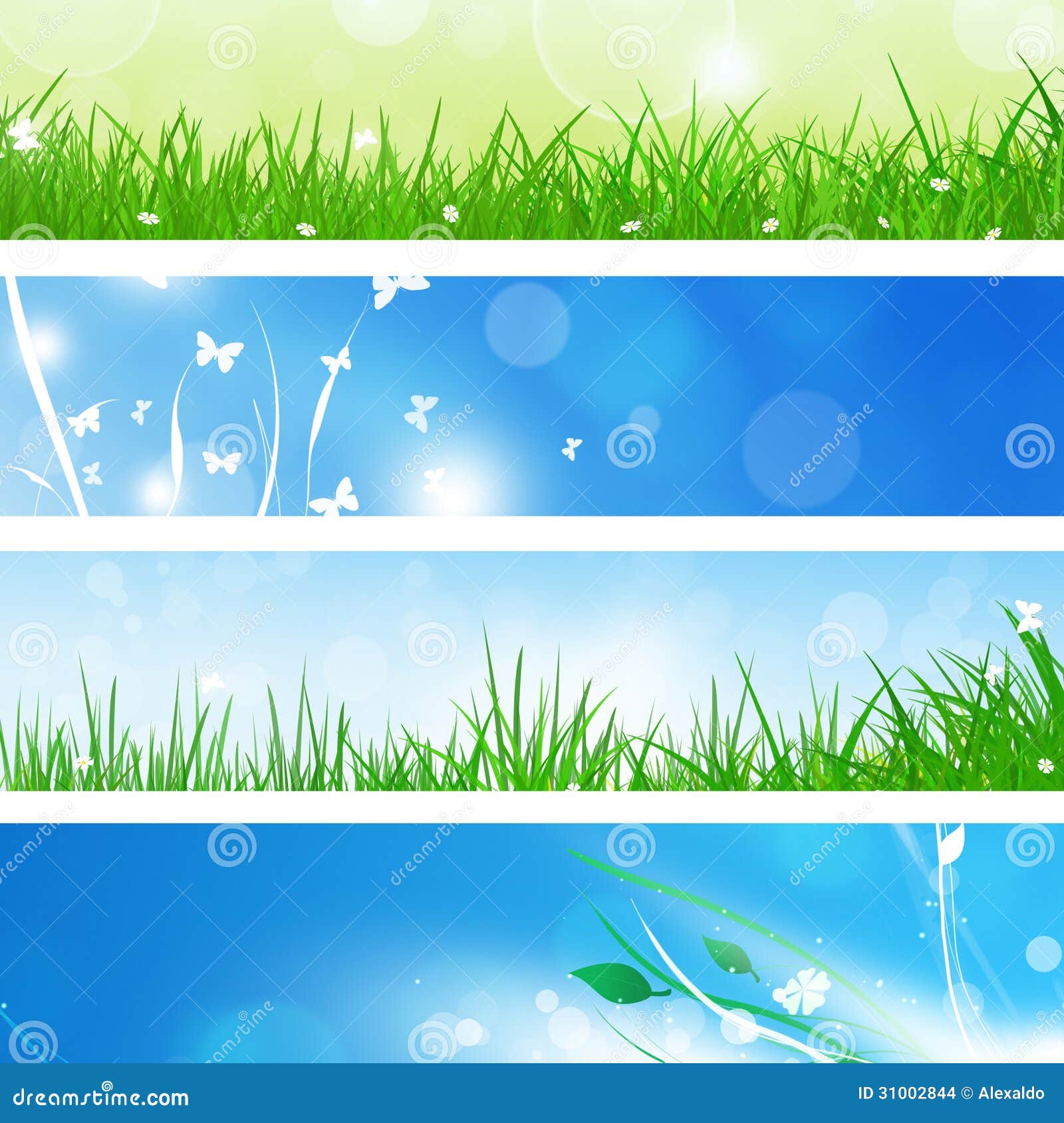 Summer Nature Banners stock illustration. Illustration of colorful ...