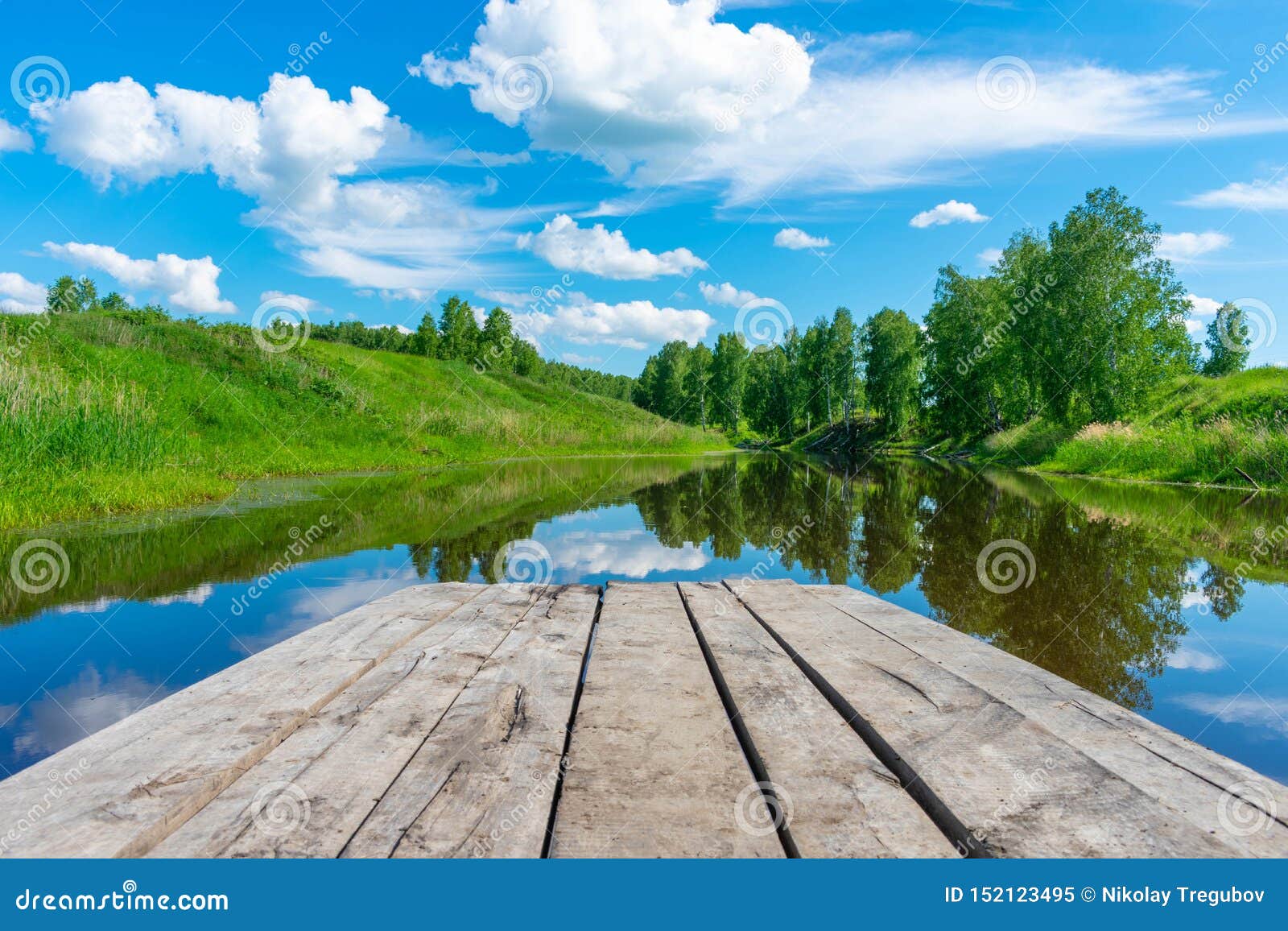 Summer Nature River Landscape. River Grass Summer View Stock Image ...