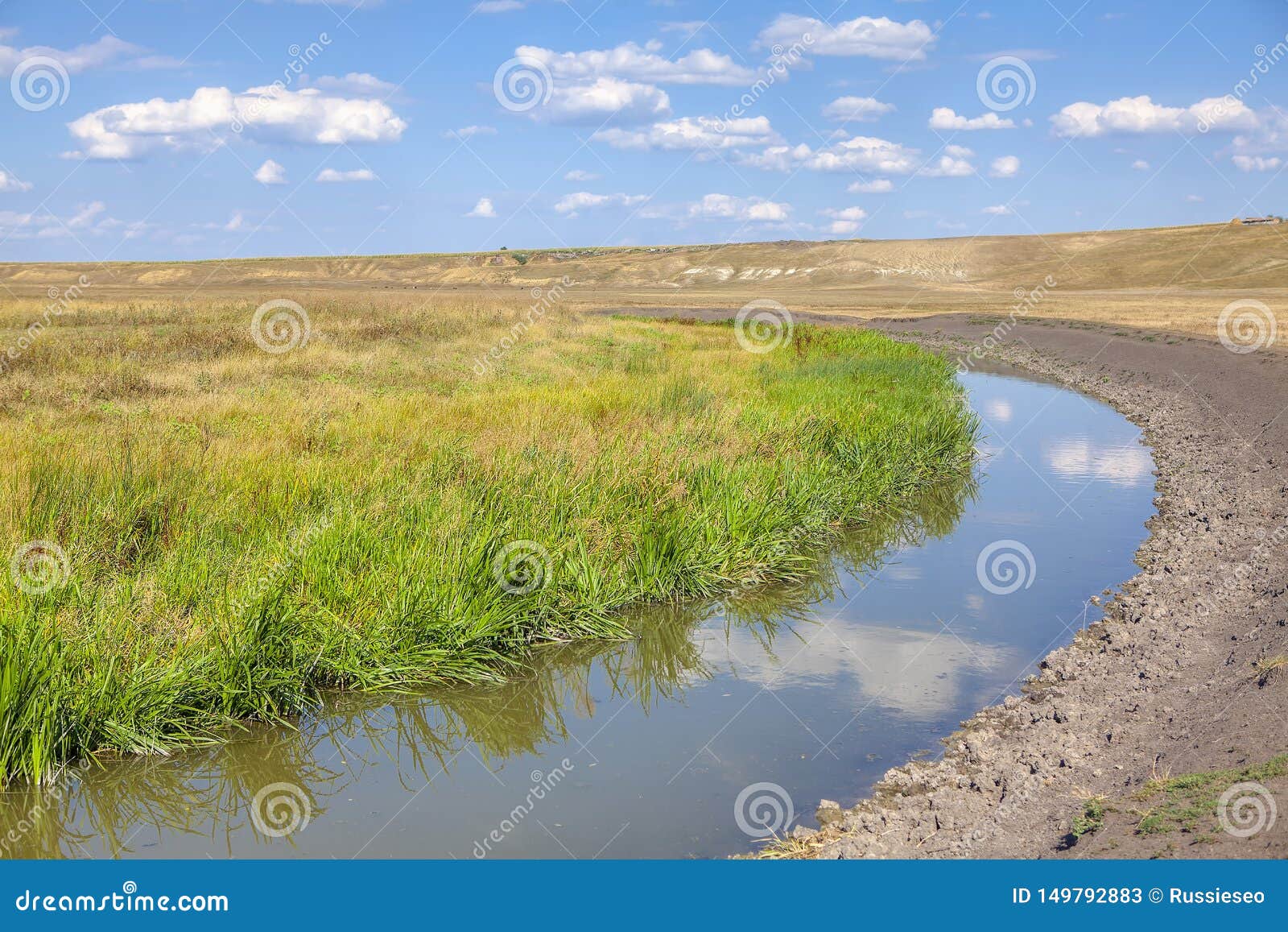 Rustic Landscape with Brook Stock Image - Image of outdoor, blue: 149792883