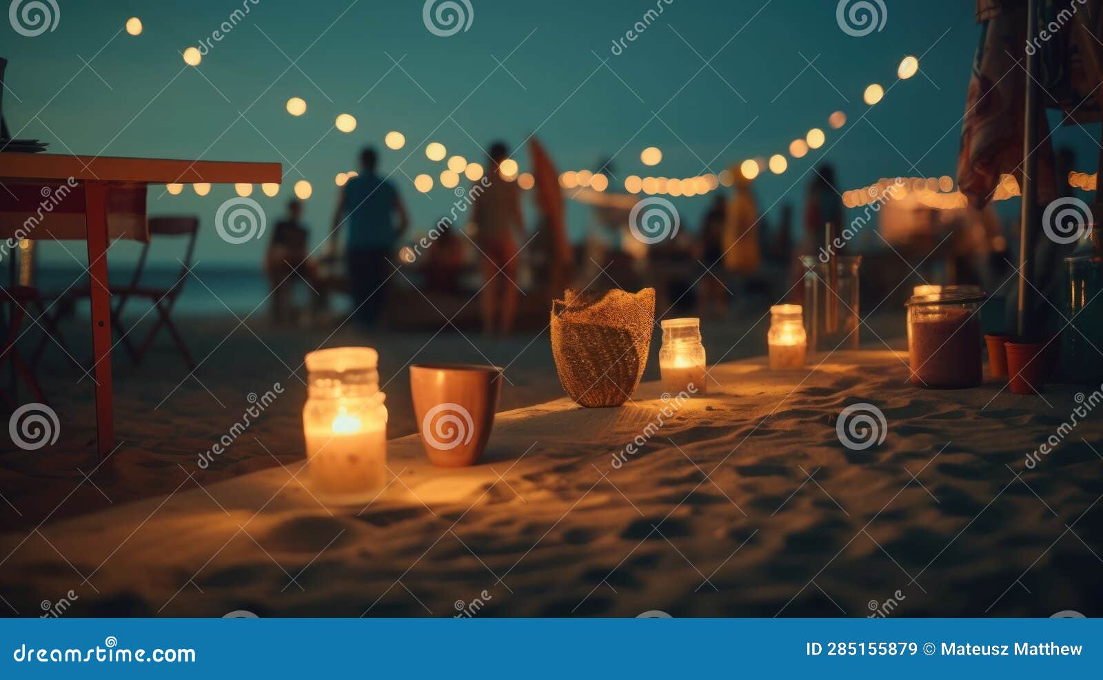 Summer Night Beach Party Background Stock Image - Image of frisbee ...