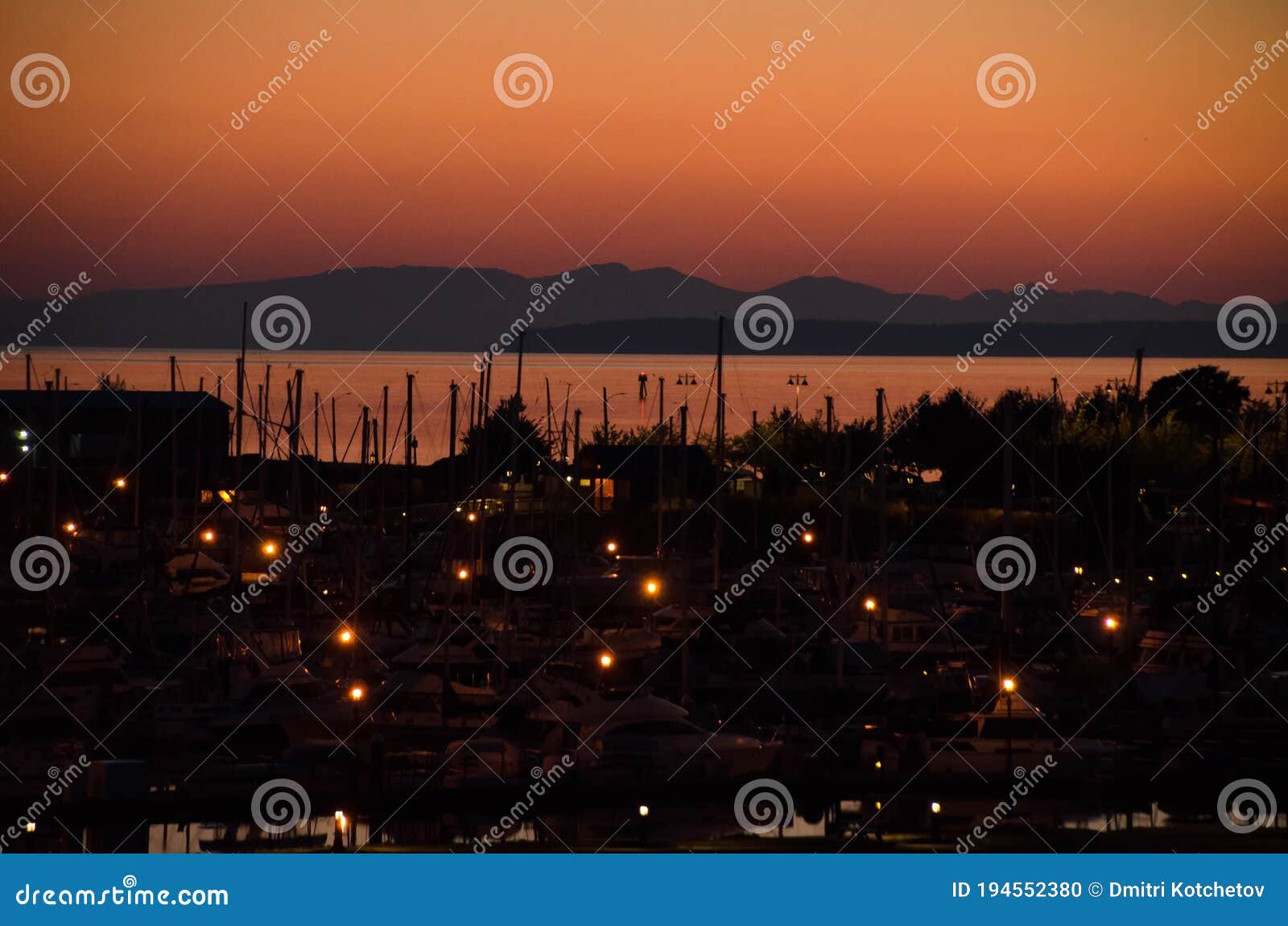 Summer Night in Blaine Marina Stock Photo - Image of boat, nautical ...