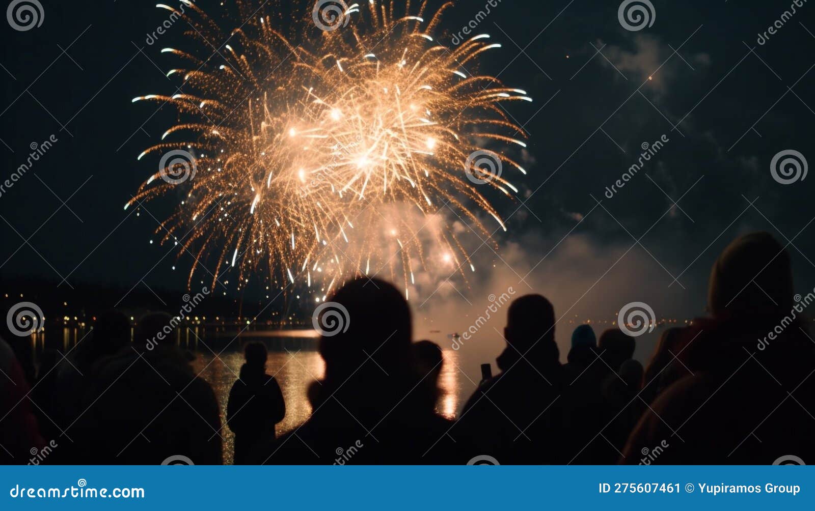 Summer Night Celebration, Firework Display Exploding Joyfully Generated ...