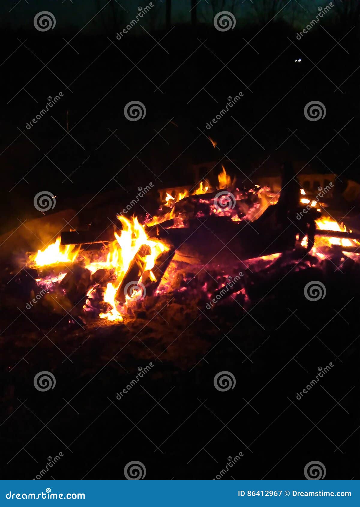 Summer Night Fire stock image. Image of hint, burning - 86412967