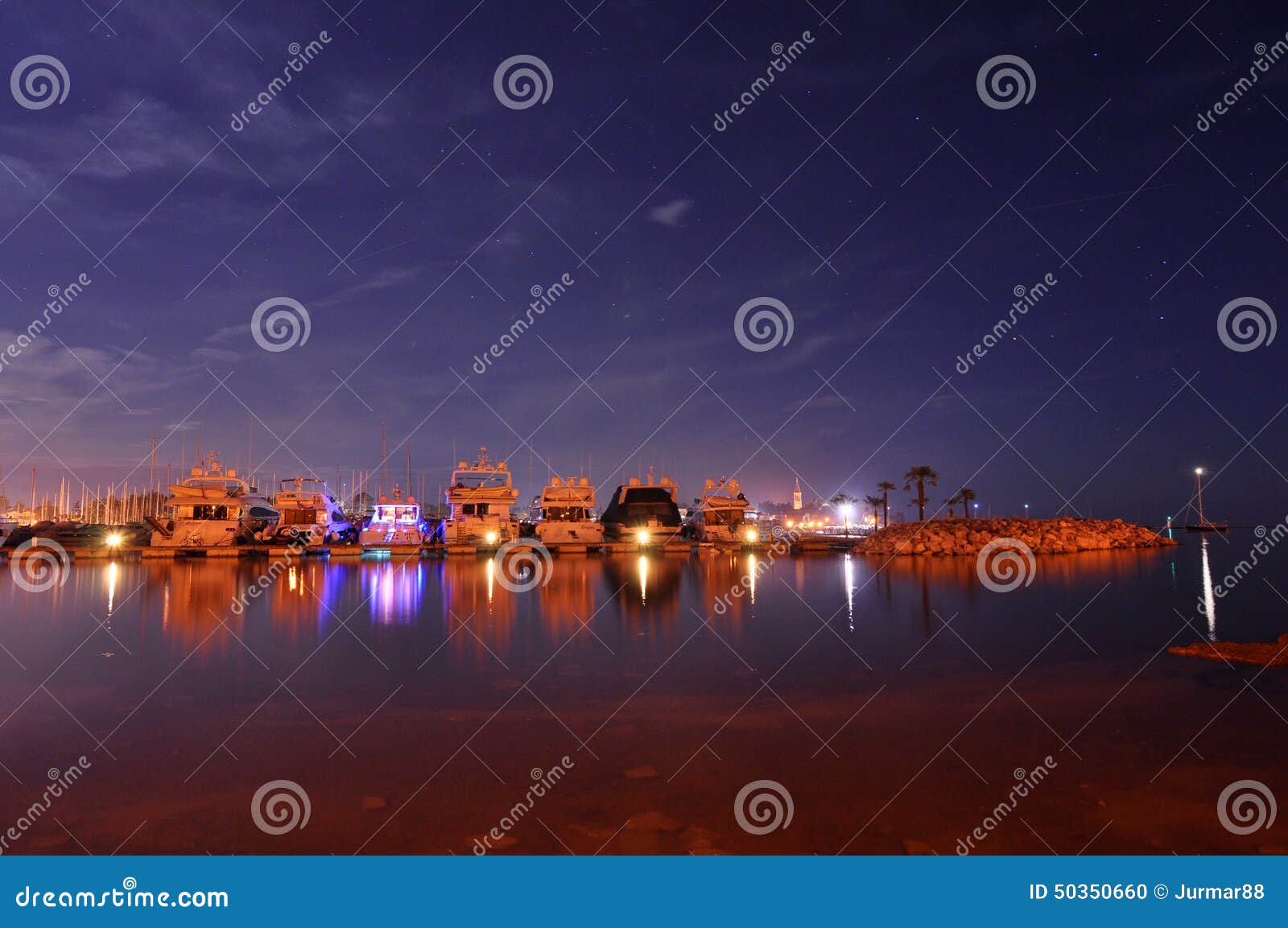 Summer Night in Novigrad Port Editorial Image - Image of water, summer ...