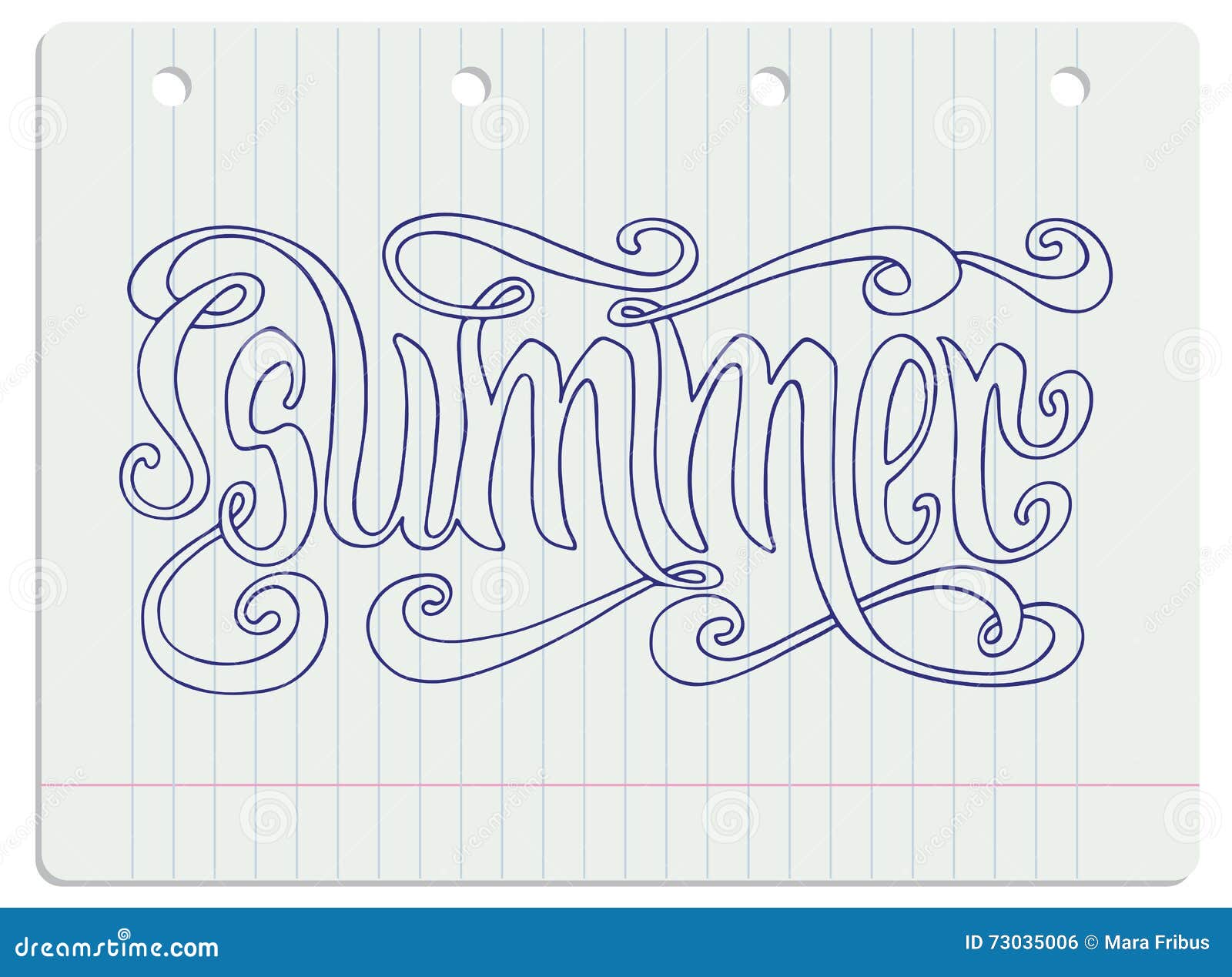 Summer notebook lettering stock vector. Illustration of type - 73035006