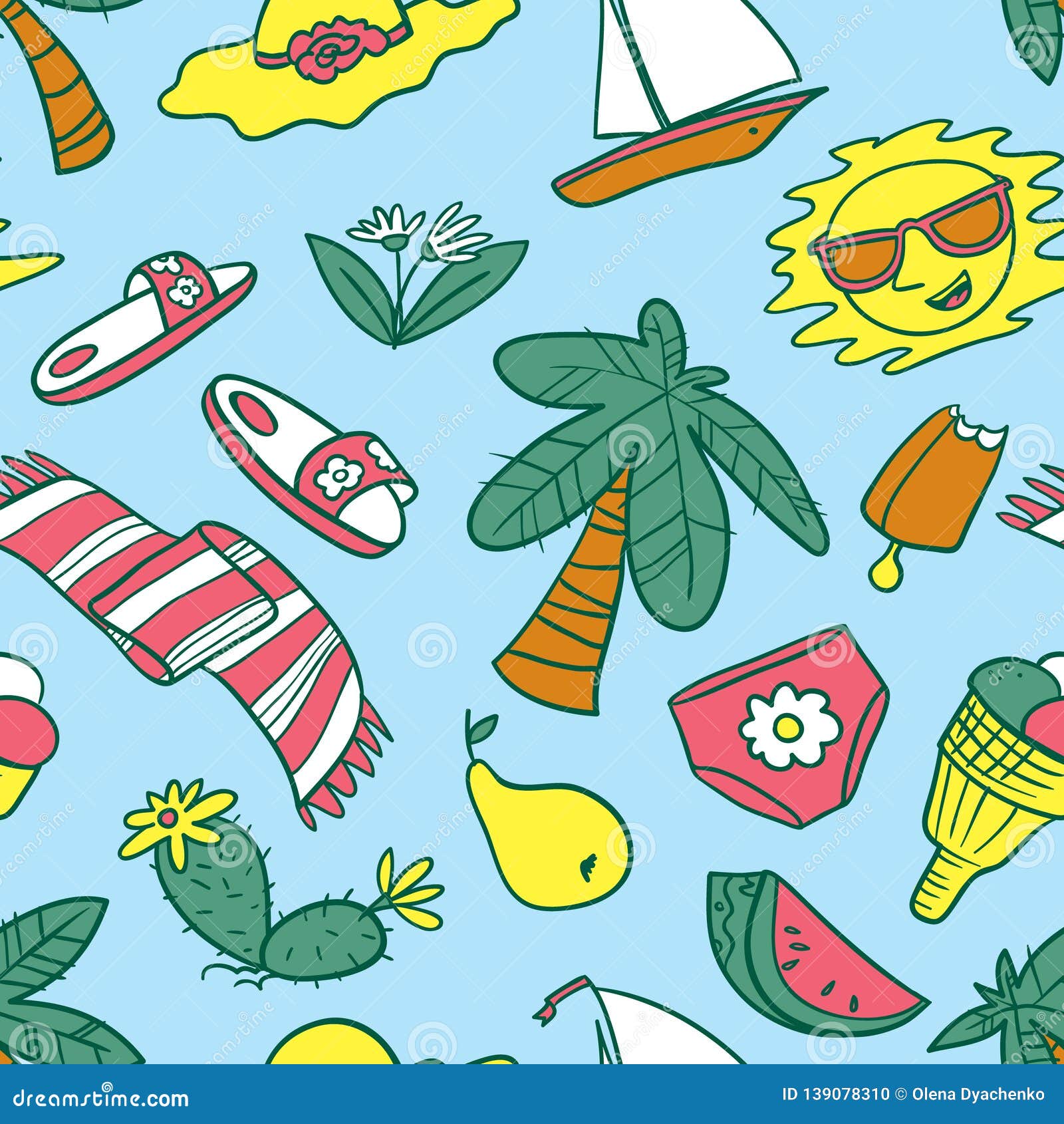 Pattern Beach Vector | CartoonDealer.com #69095324