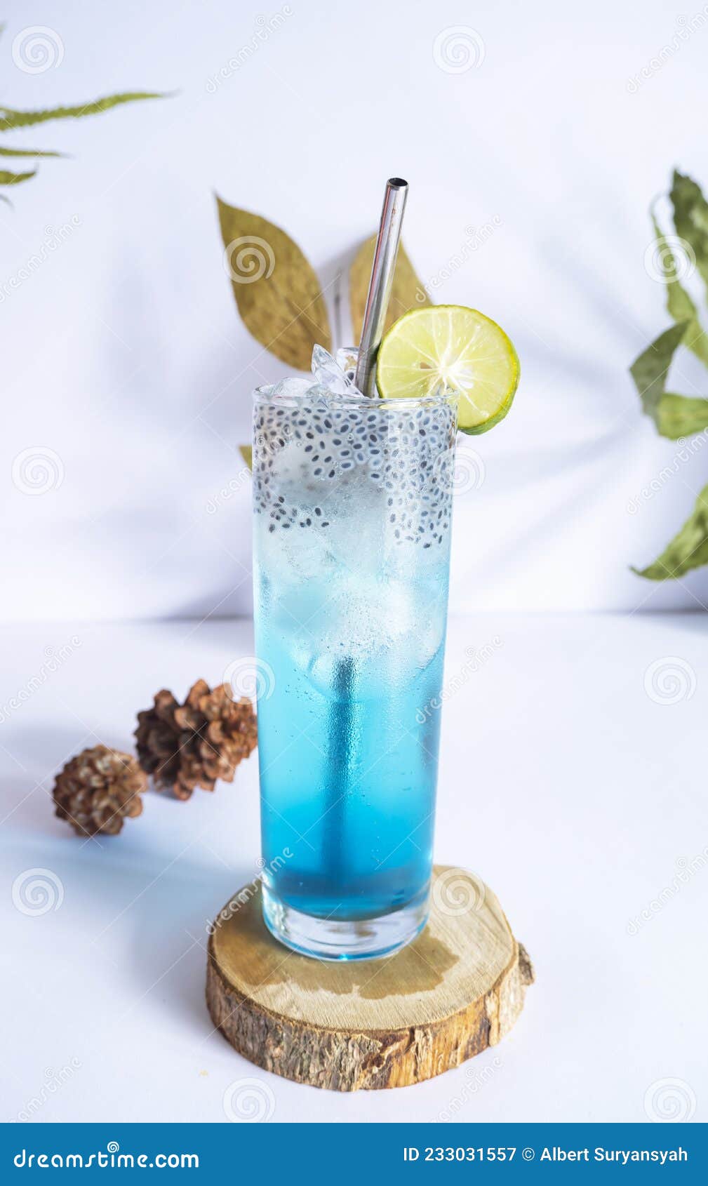 Summer Ocean Blue Cold Drink. Summer Minimalist Concept Ideas Stock ...