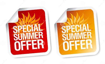 Summer offer stickers. stock vector. Illustration of paper - 19296036