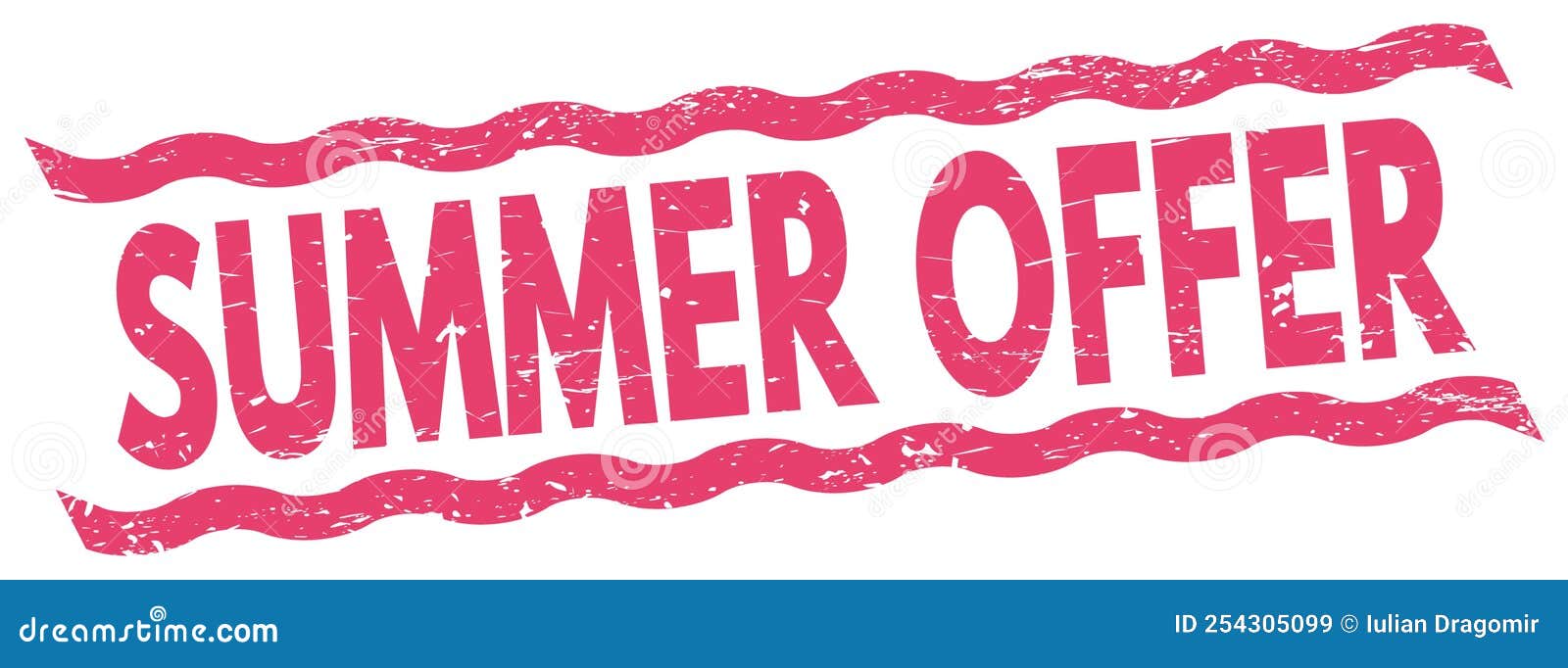 SUMMER OFFER Text Written on Pink Stamp Sign Stock Illustration ...