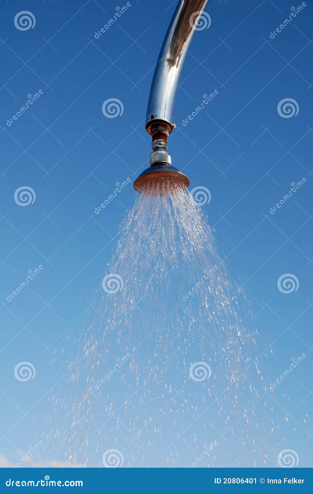 Summer Outdoor Shower and Blue Sky Stock Image - Image of splash ...