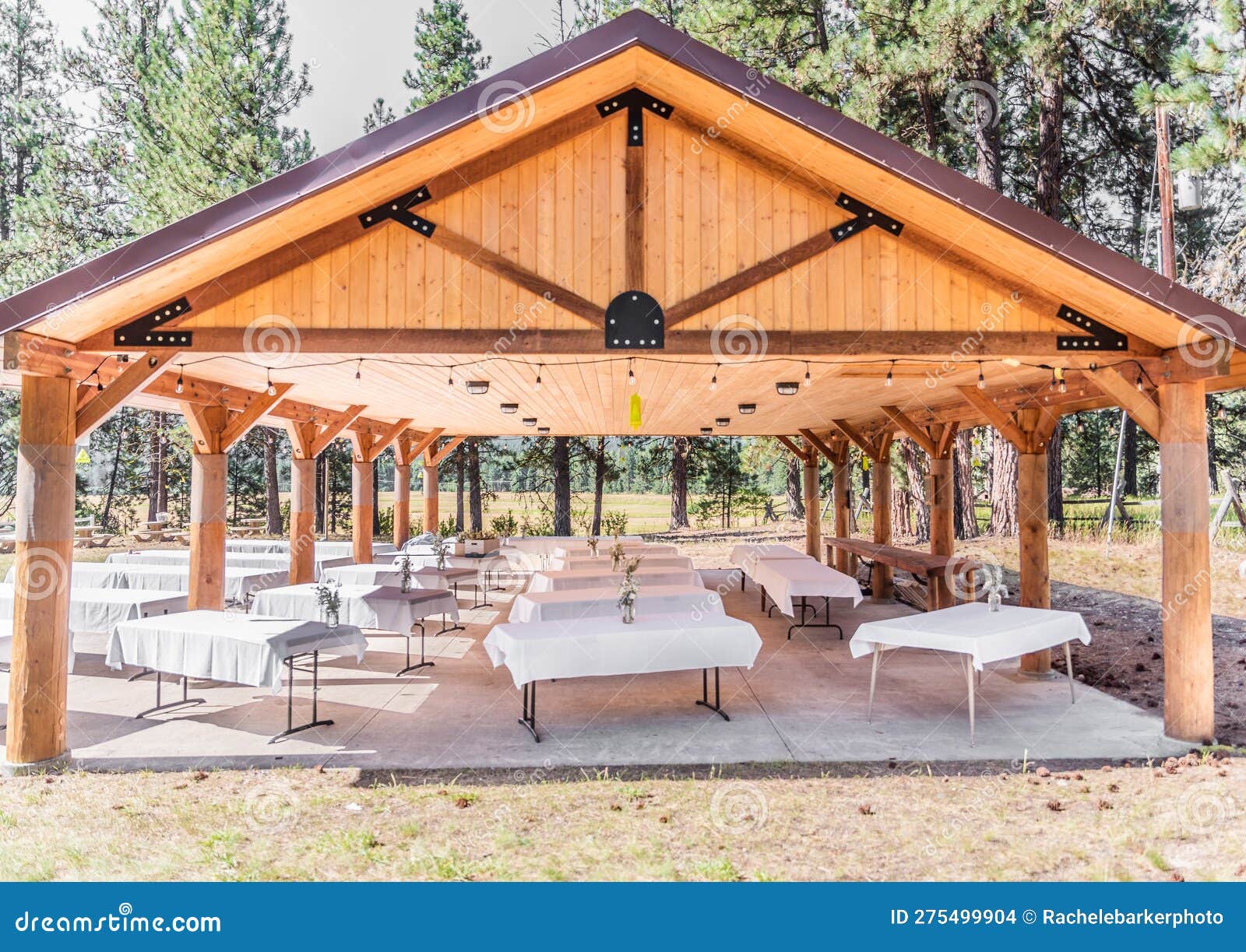 Summer Outdoor Wedding Pavilion Stock Photo - Image of trees, venue ...