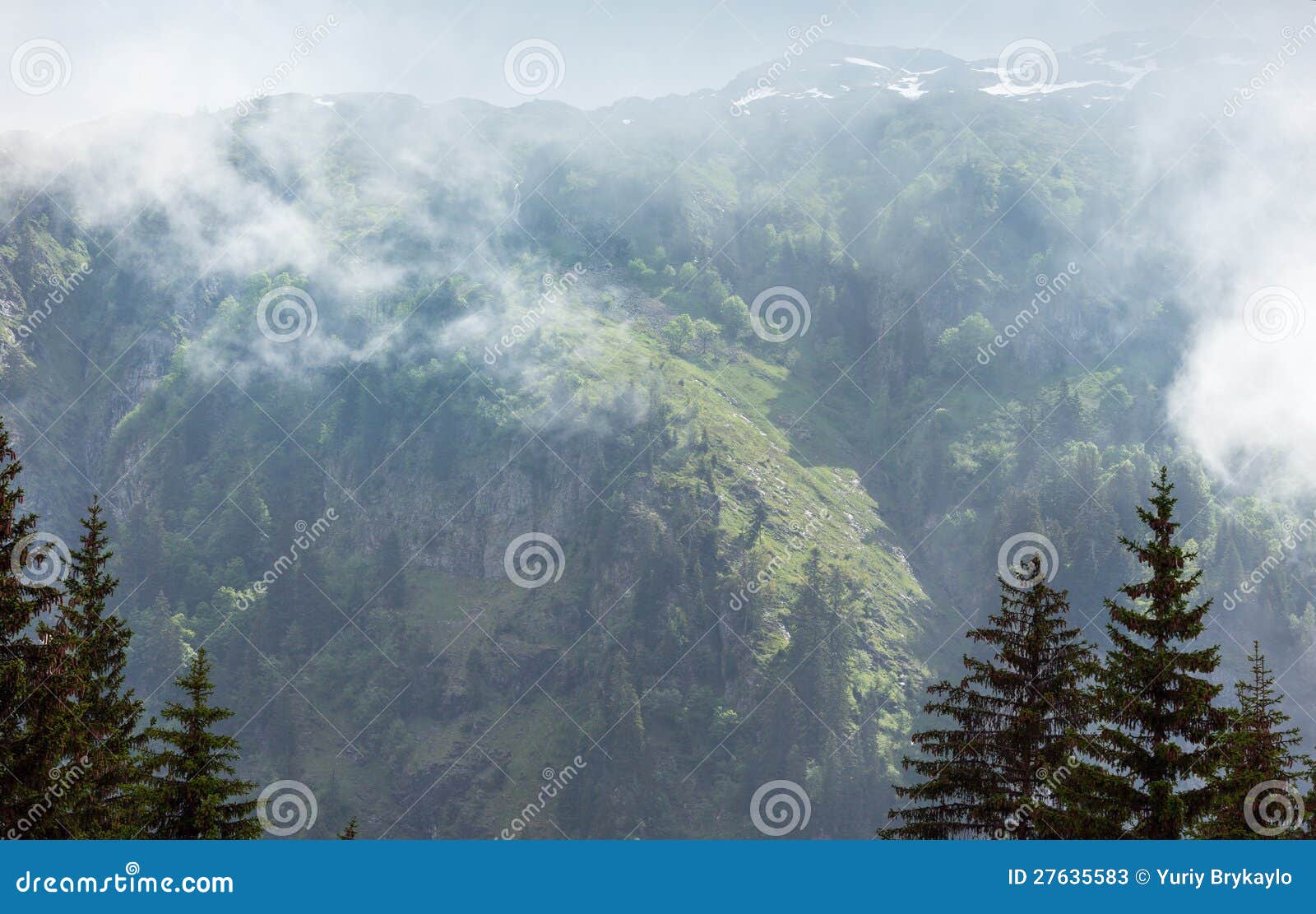 Summer Overcast Mountain View Stock Image - Image of season, france ...