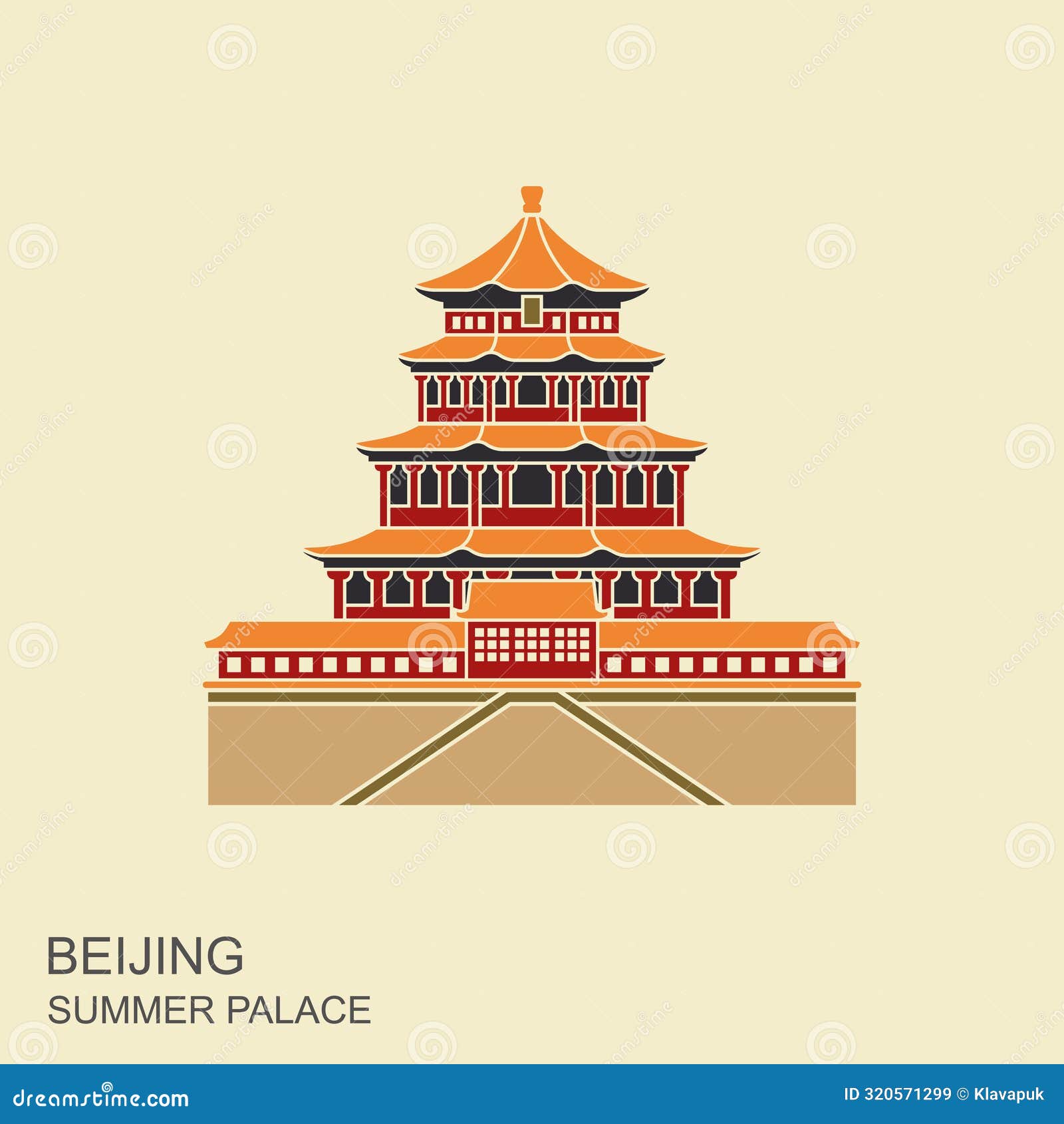 Summer Palace Vector Illustration 28104944