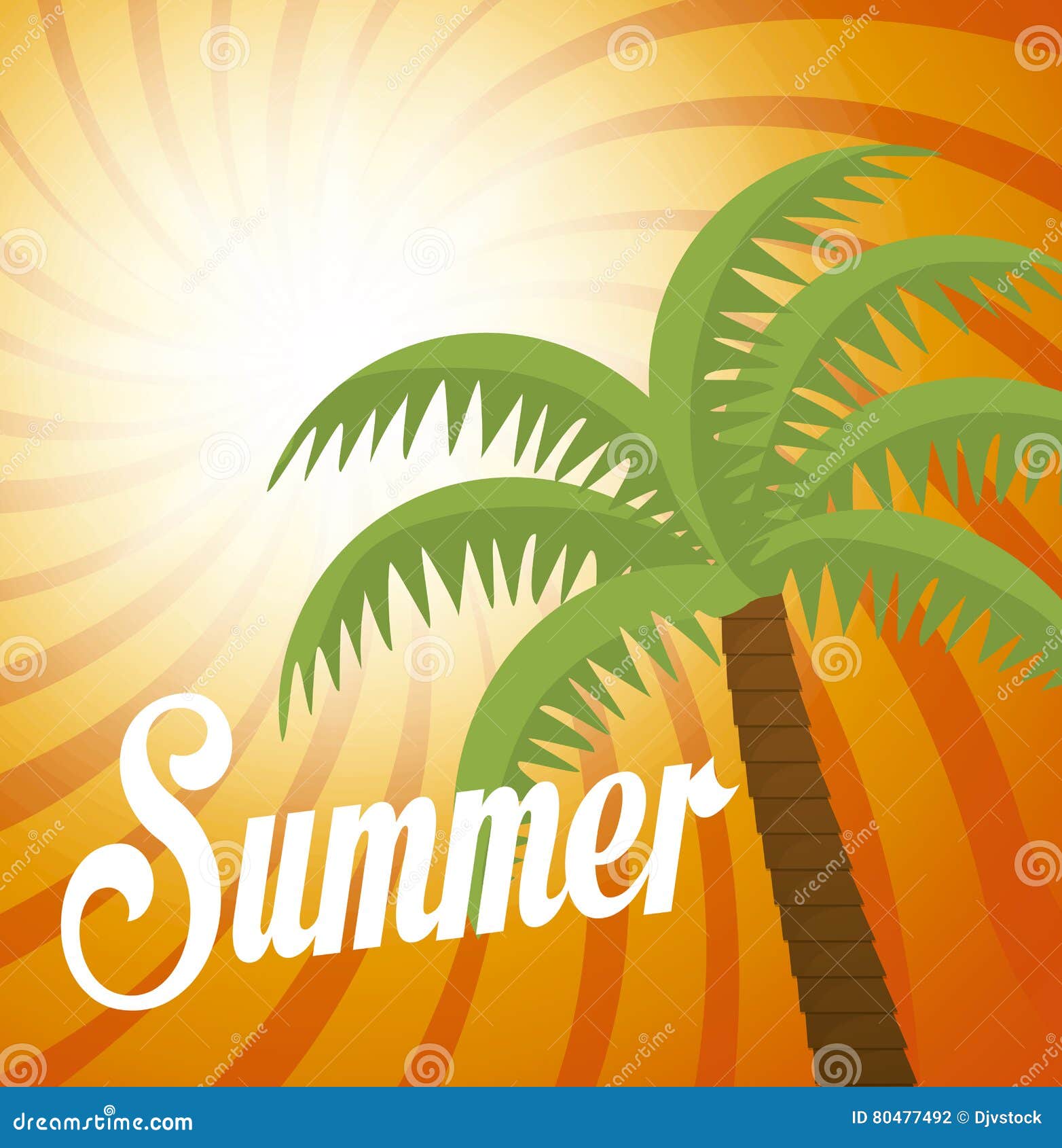 Summer palms tree stock illustration. Illustration of paradise - 80477492