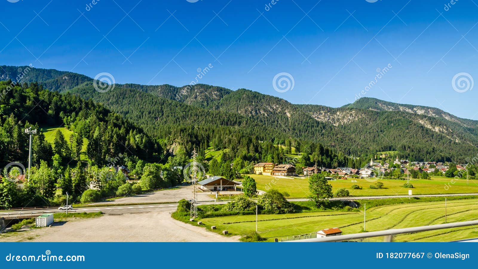 Summer Panorama of Alps Mountains Stock Image - Image of panorama, blue ...