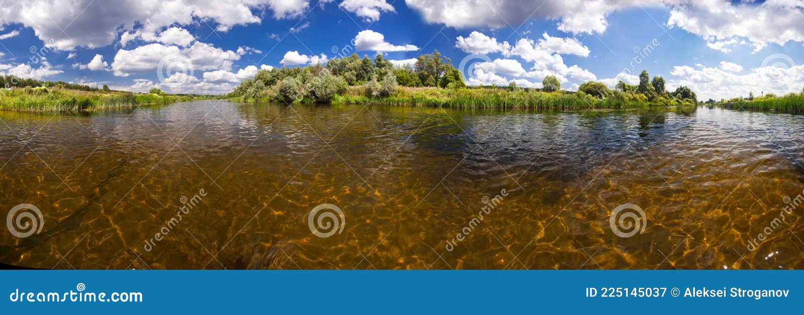 Summer Panorama with River and Forest, Large-size High-definition Photo ...