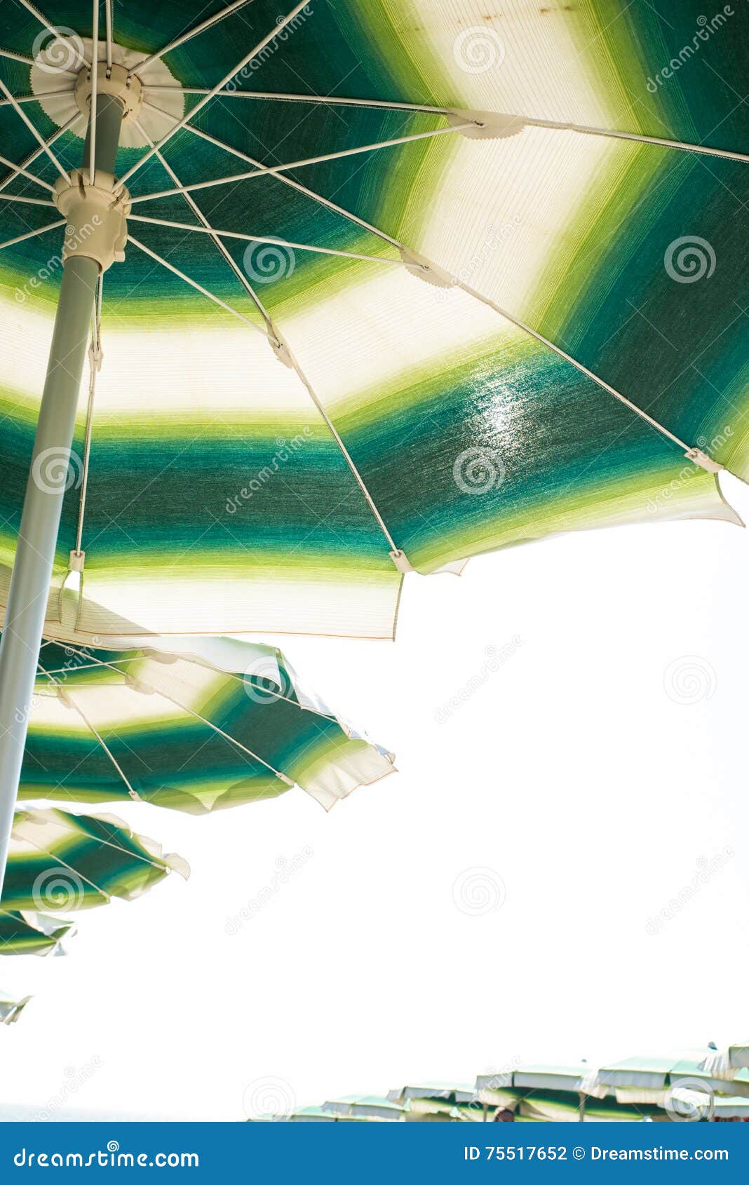 Summer parasols stock photo. Image of sand, stripe, nature - 75517652
