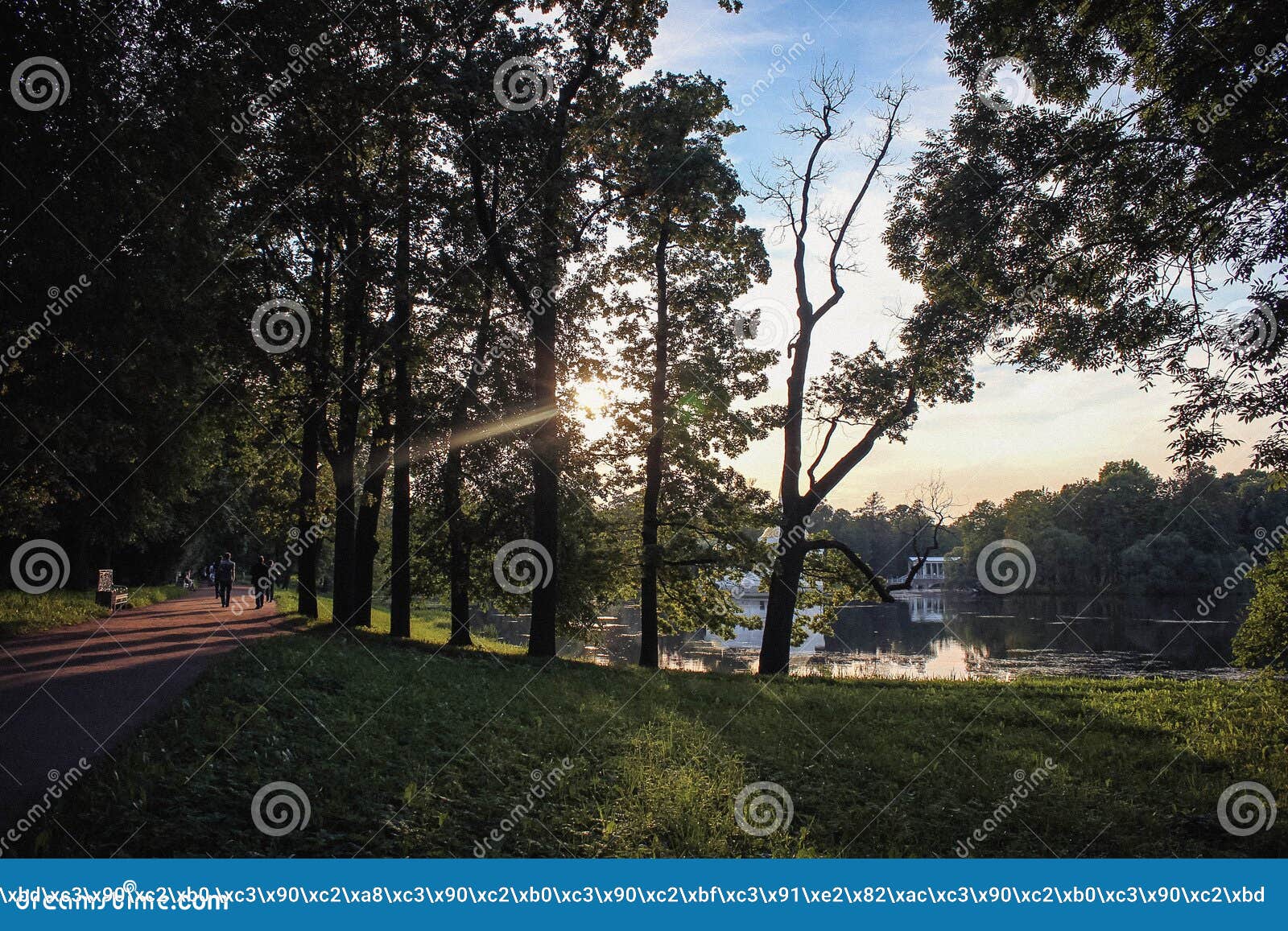 Summer park landscape stock photo. Image of green, fence - 78122640