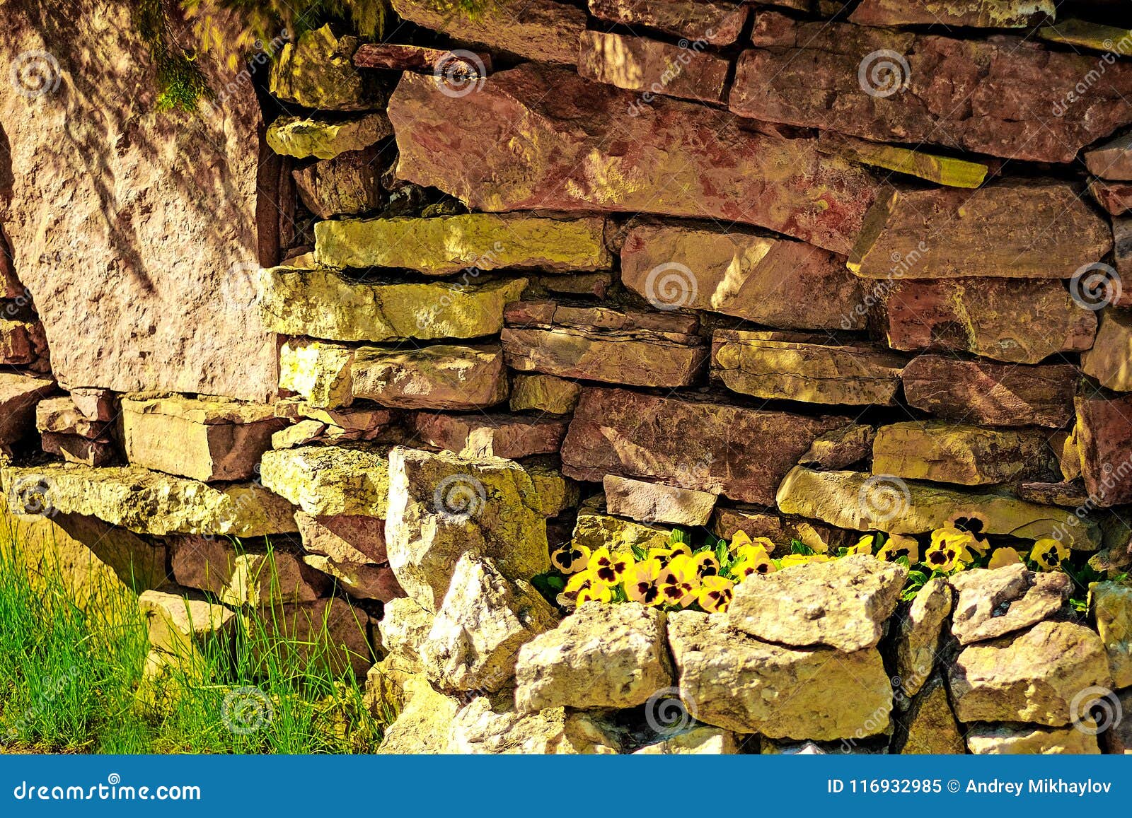 Summer Park Masonry with Beautiful Flowers Masonry with Beautiful ...