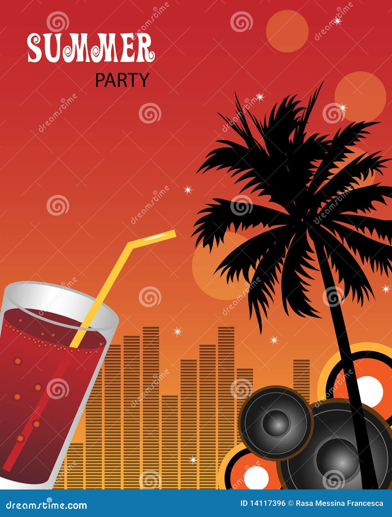 Summer party background stock vector. Illustration of flyer - 14117396