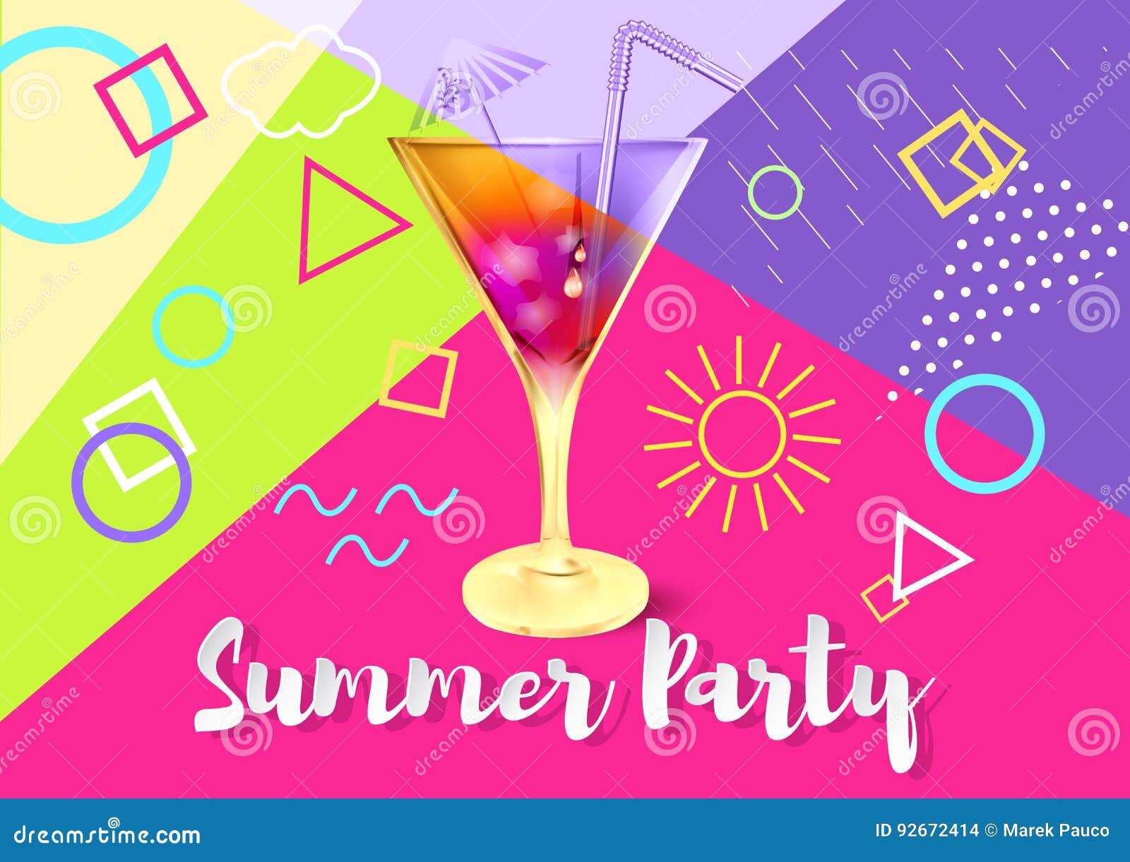 Summer Party Background stock vector. Illustration of summer - 92672414
