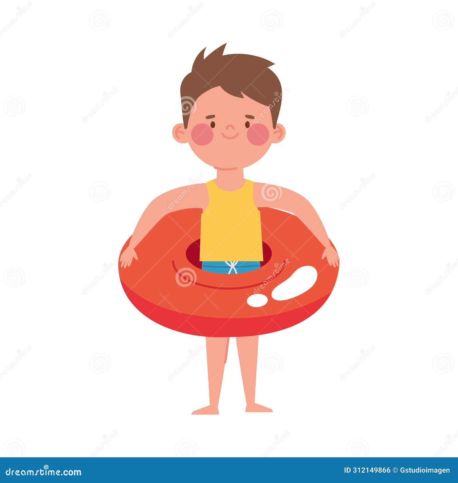 Summer Party Boy with Float Stock Vector - Illustration of enjoyment ...