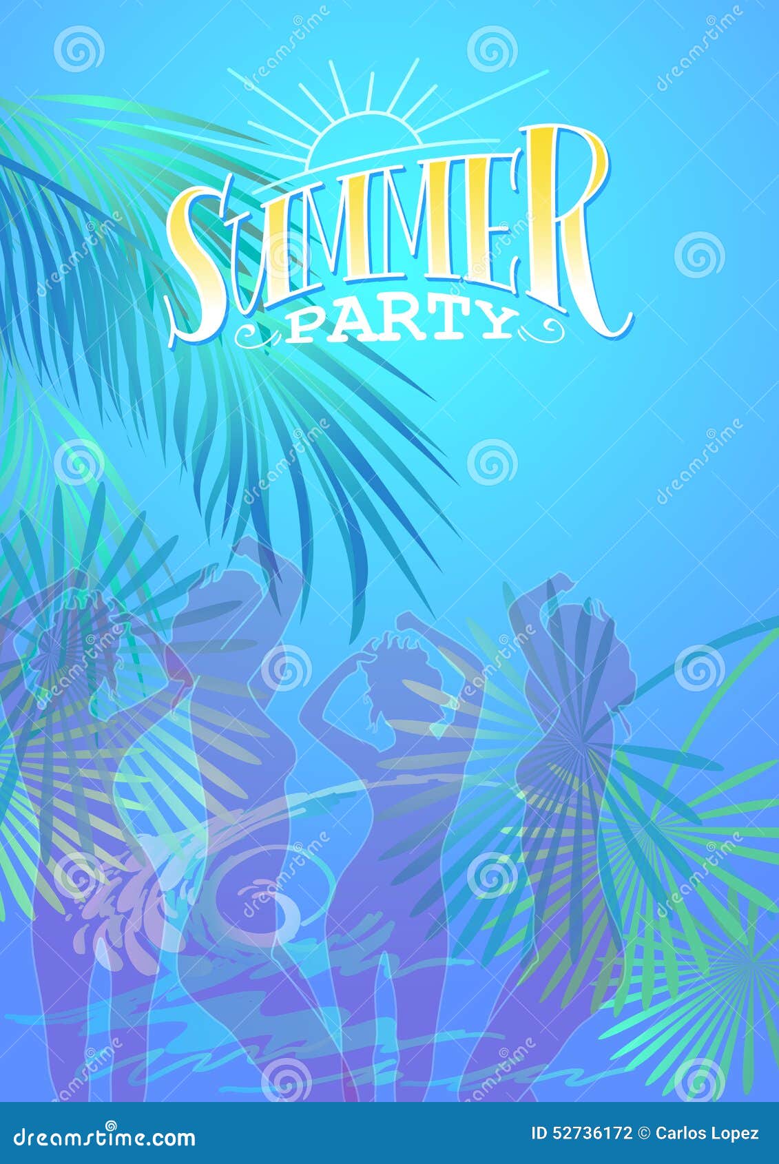 Summer Party Flyer stock vector. Illustration of enjoy - 52736172