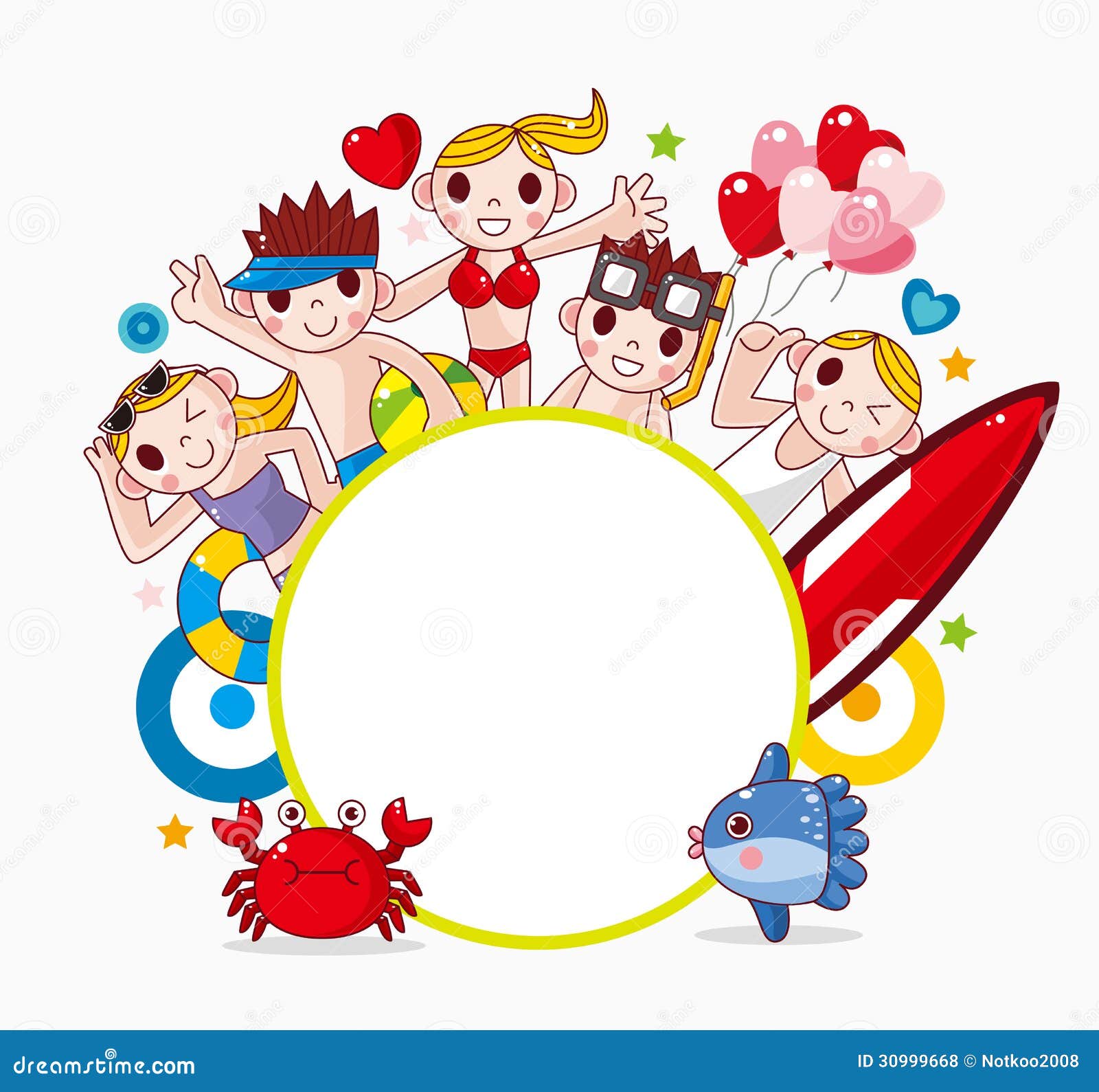 Summer party frame stock vector. Illustration of seaside - 30999668
