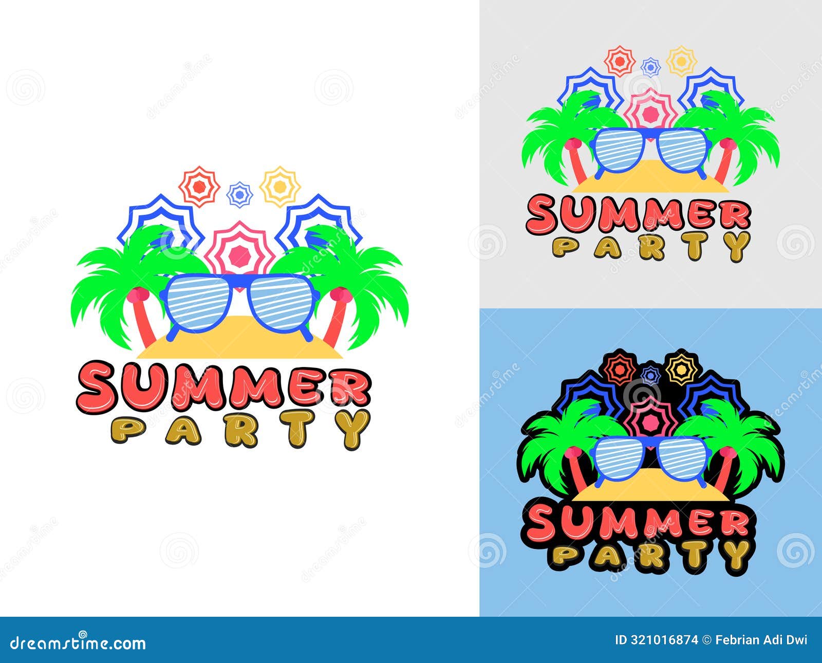Summer Party Logo Vector Illustration, Summer Party Design Logo Stock ...