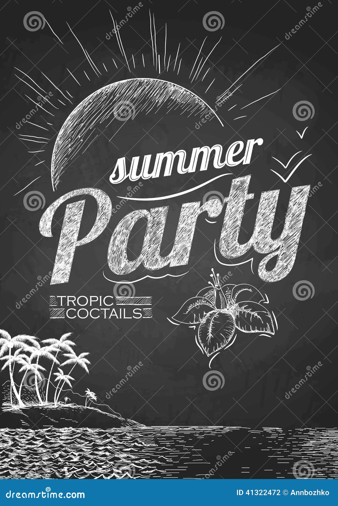 Chalk Drawings. Cocktail Menu Vector Illustration | CartoonDealer.com ...