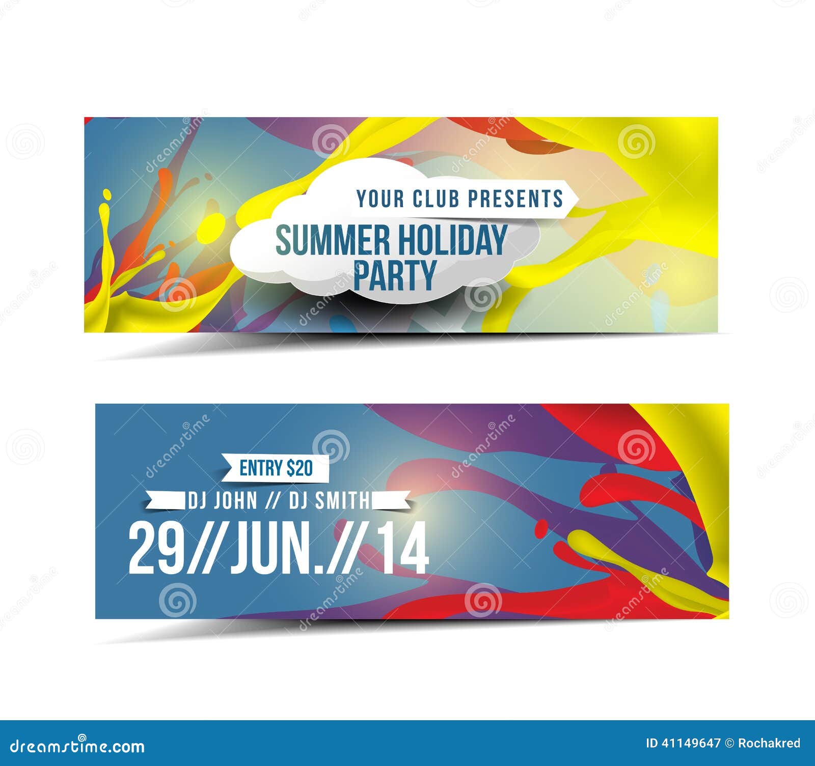 Summer Party Promotion Banner Stock Vector - Illustration of color ...