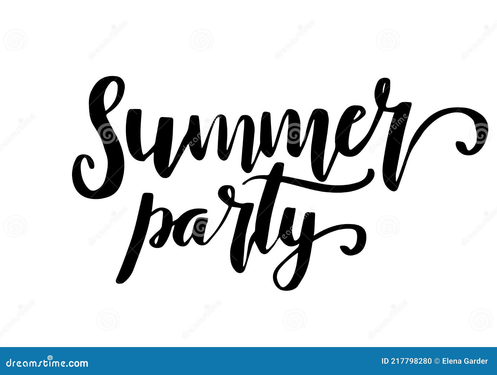 Summer Party Text. Black Lettering Quote Stock Vector - Illustration of ...