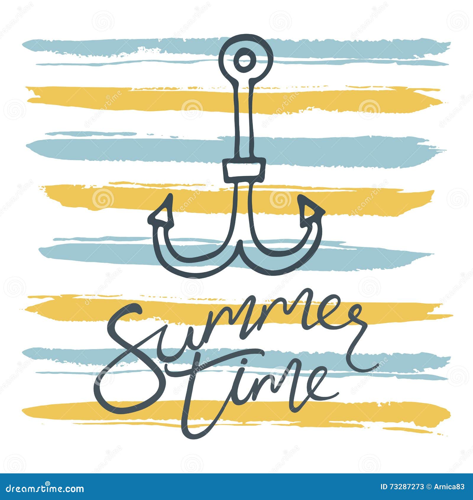 Summer Pattern on Striped Background Stock Vector - Illustration of ...