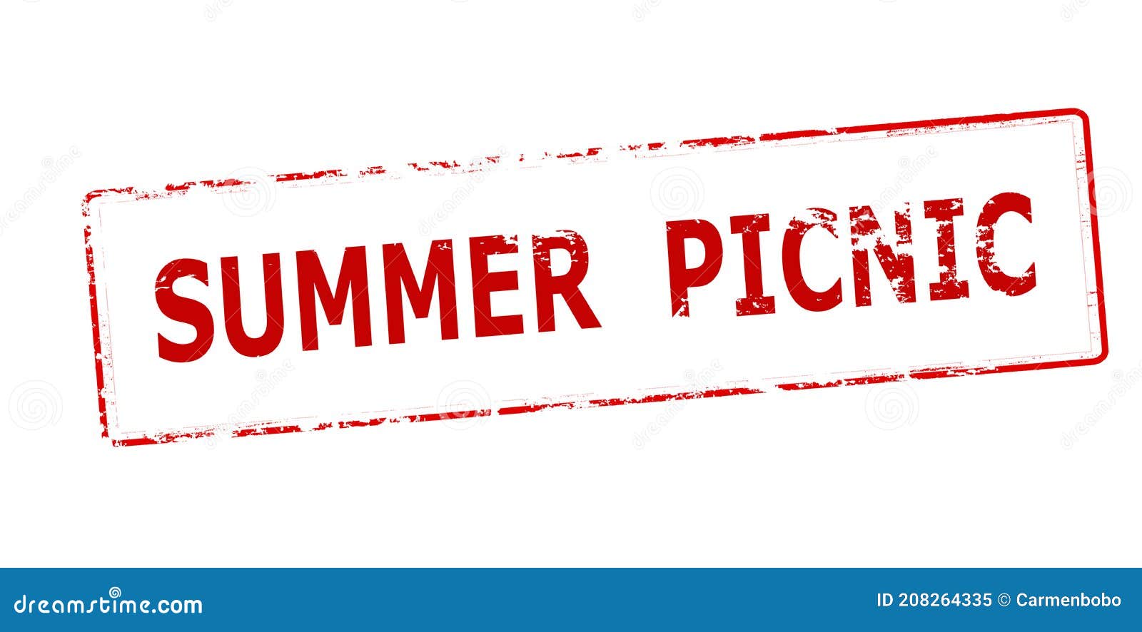 Stamp with Text Summer Picnic Stock Illustration - Illustration of ...
