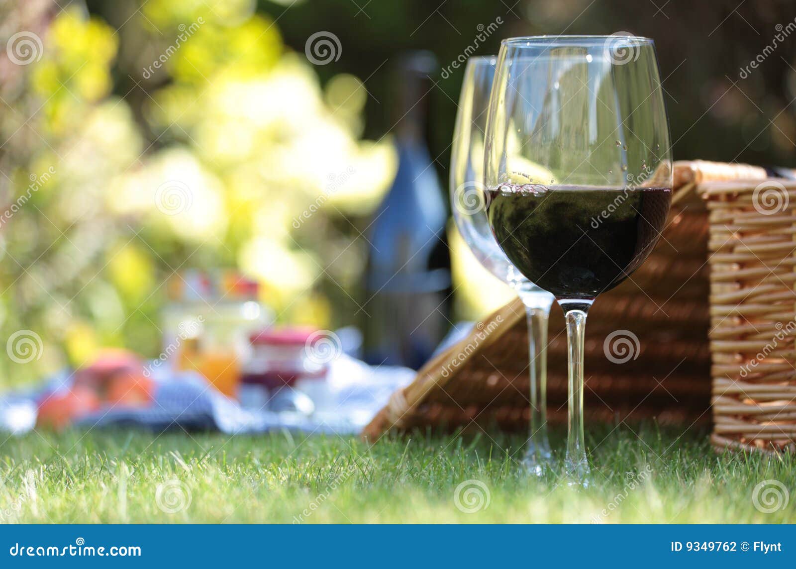 Summer picnic setting stock photo. Image of grass, meadow - 9349762
